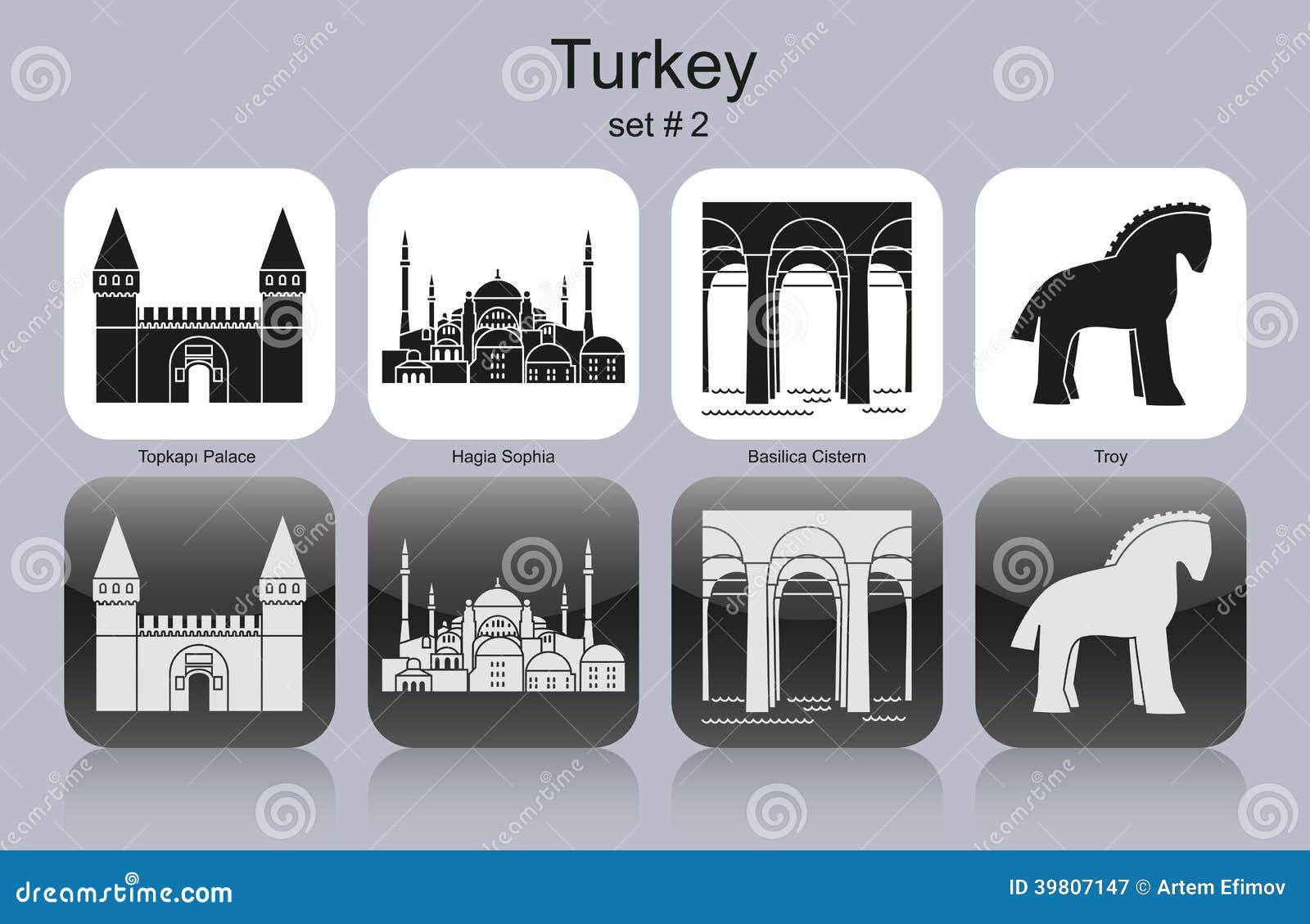 Pictogrammen van Turkije vector illustratie. Illustration of ...