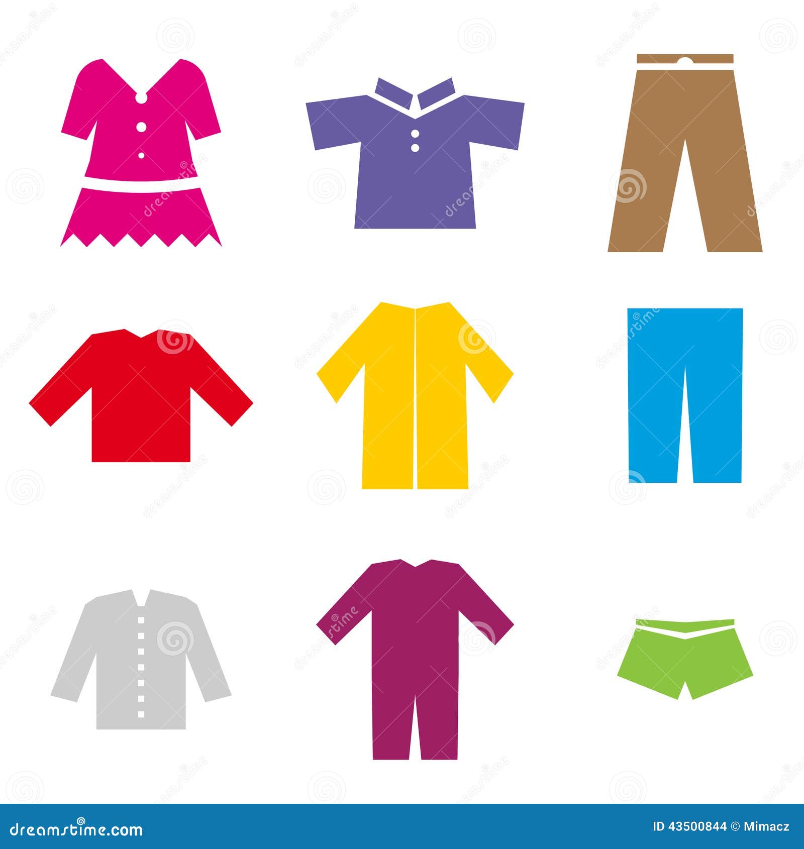 Pictogrammen Van Verschillende Kleren Vector Illustratie - Illustration ...