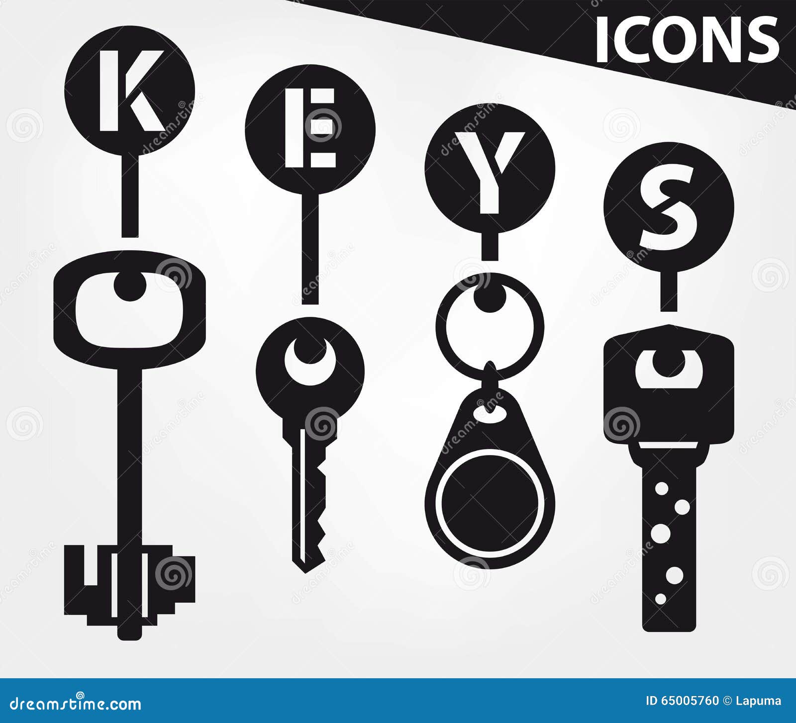 Pictogrammen Van Zwarte Sleutels Vector Illustratie - Illustration of ...