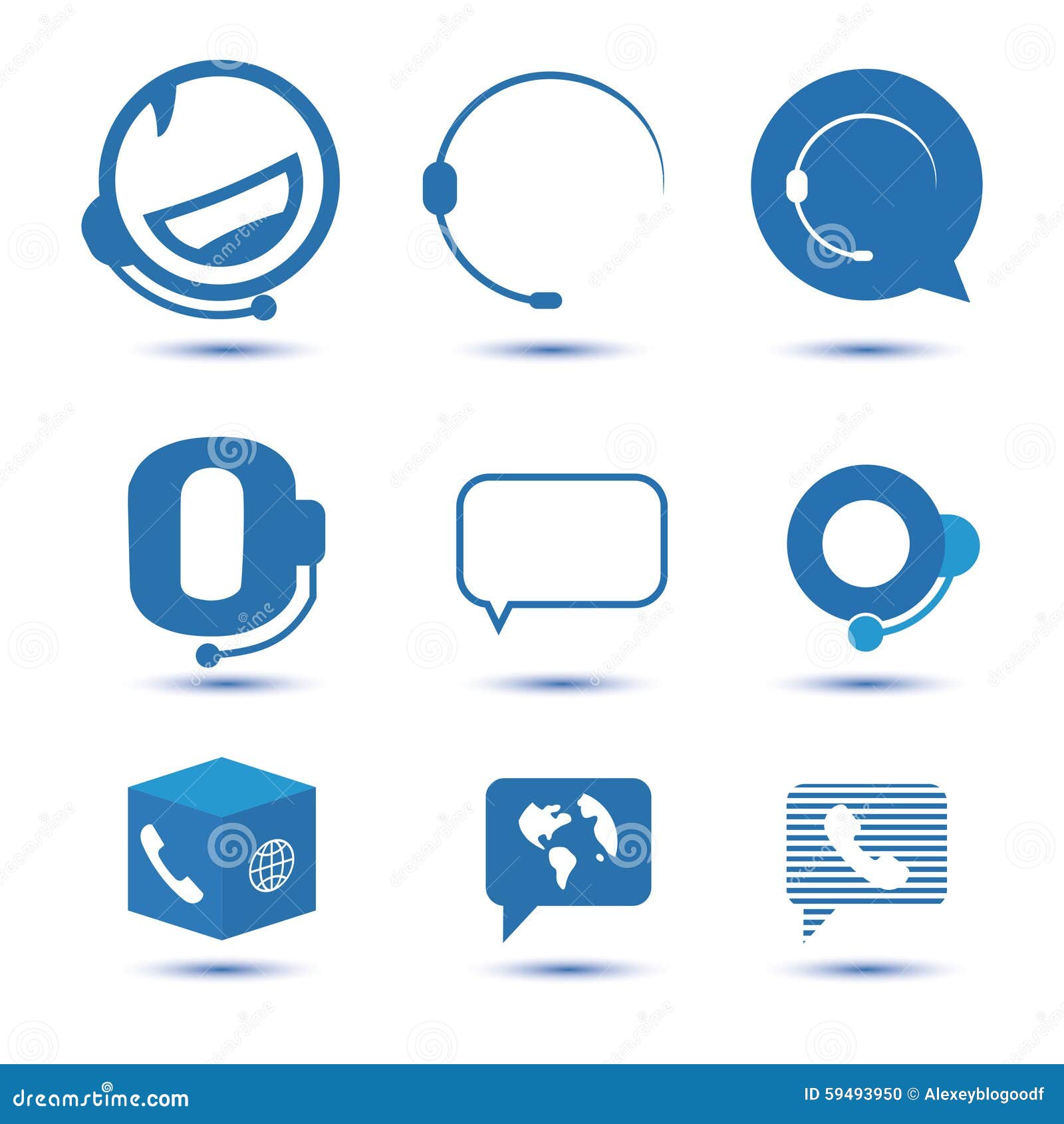 Pictogrammen Voor Call Centre of Hotline, Steunsymbool in Vector Vector ...