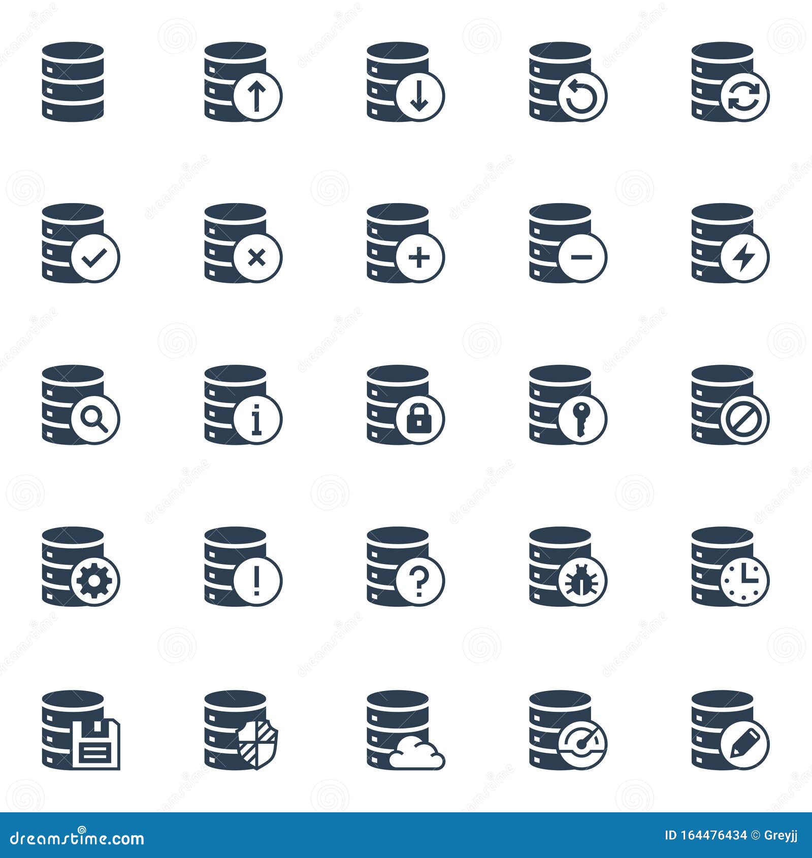 Pictogrammen Voor Databases En Datacenters Vector Illustratie ...