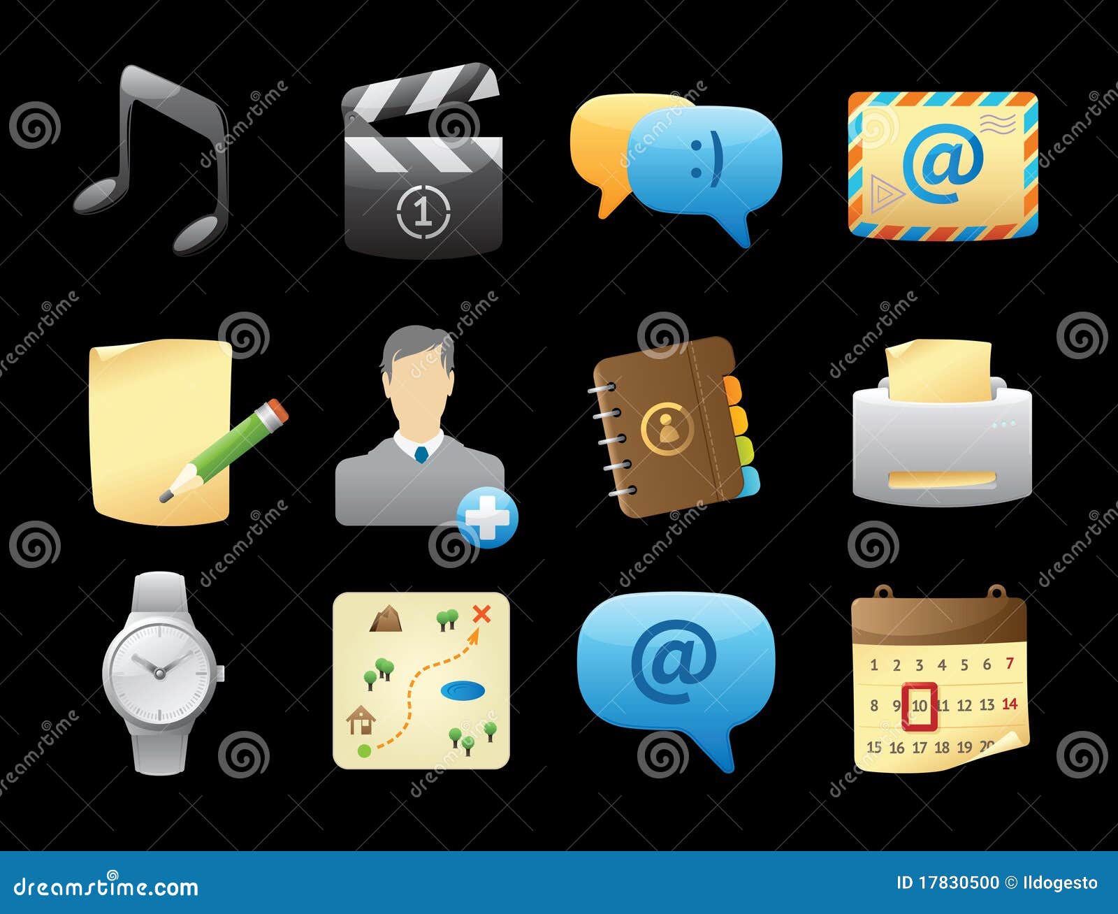 Pictogrammen Voor Interface Vector Illustratie - Illustration of ...