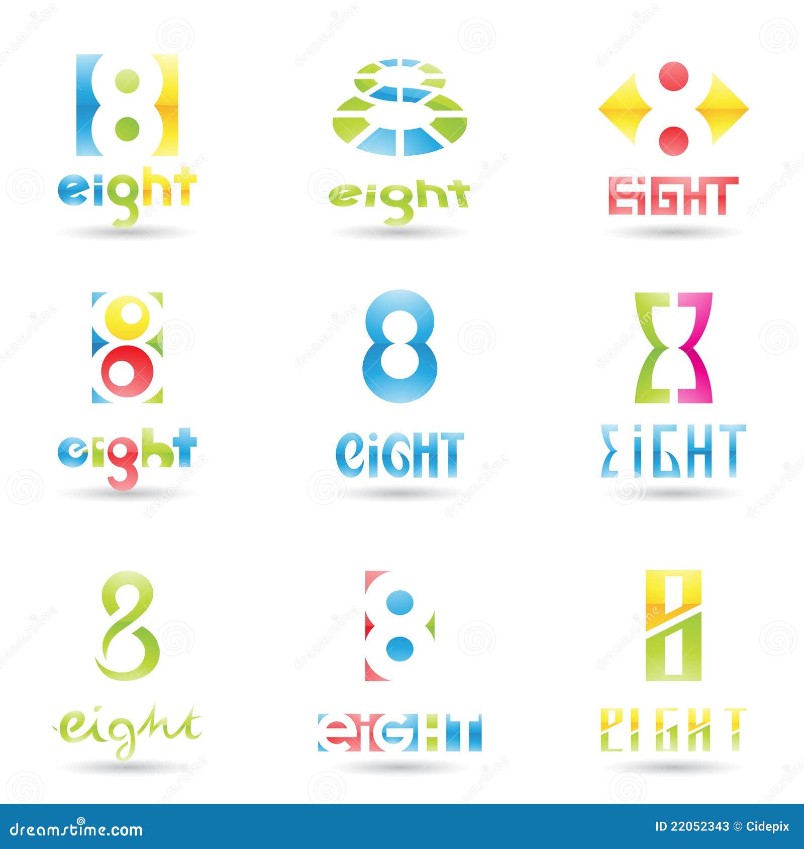 Pictogrammen voor Nummer 8 vector illustratie. Illustration of ...