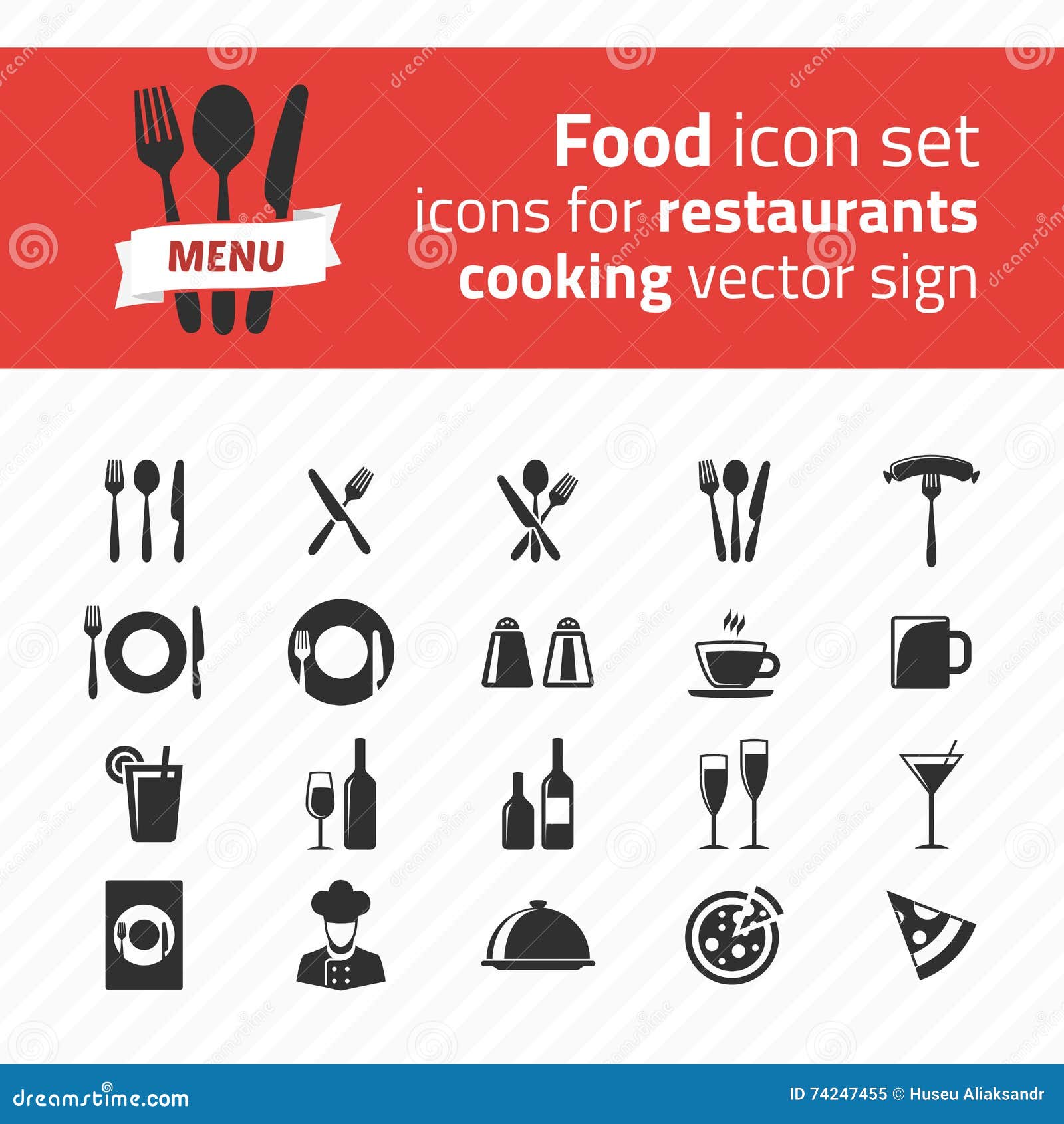 Pictogrammen Voor Restaurants Vector Illustratie - Illustration of menu ...