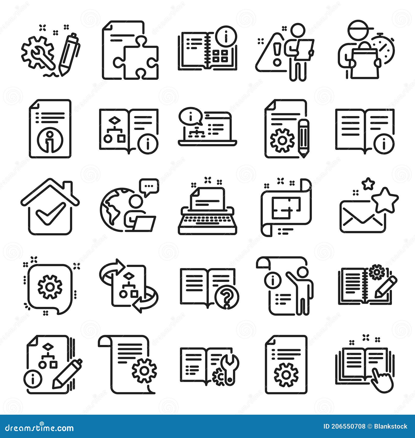 Pictogrammen Voor Technische Documentatie. Set Van Het Instructieplan ...