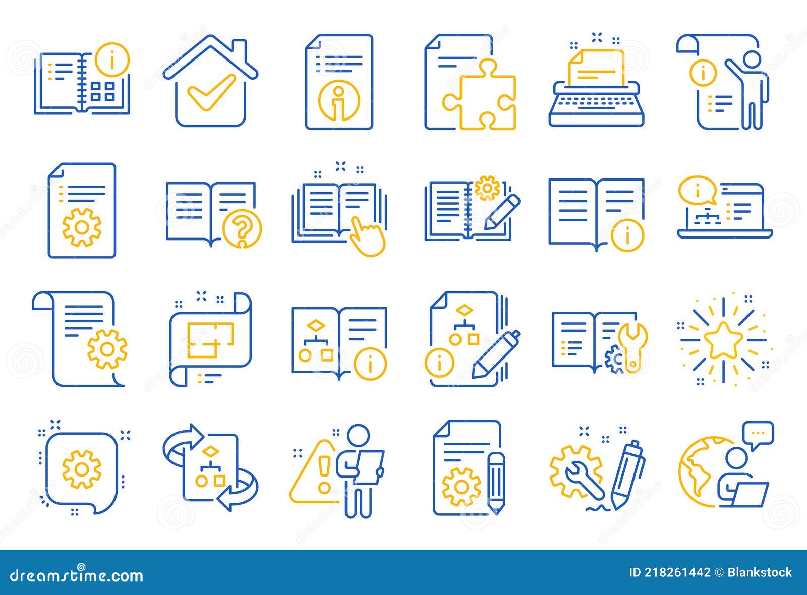Pictogrammen Voor Technische Documentatie. Set Van Het Instructieplan ...