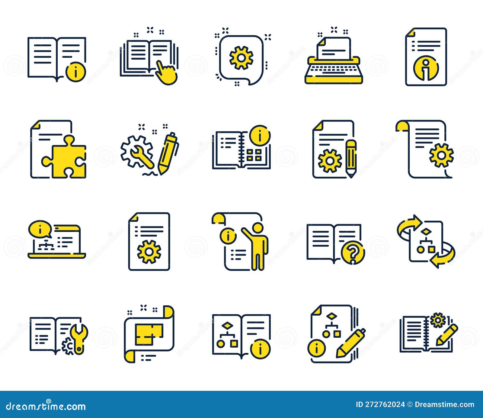 Pictogrammen Voor Technische Documentatie. Set Van Het Instructieplan ...