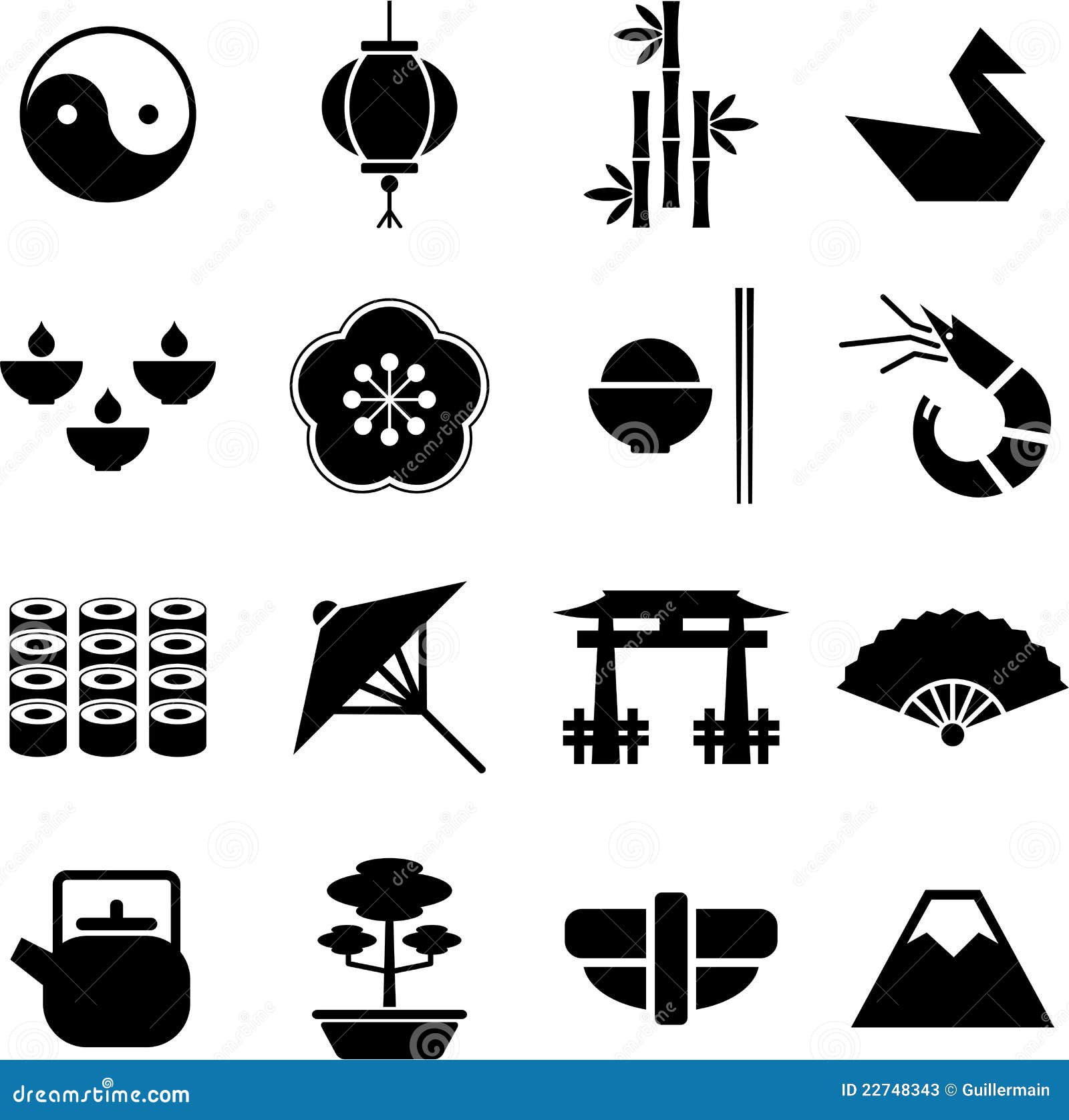 Pictogrammes du Japon. illustration de vecteur. Illustration du ...