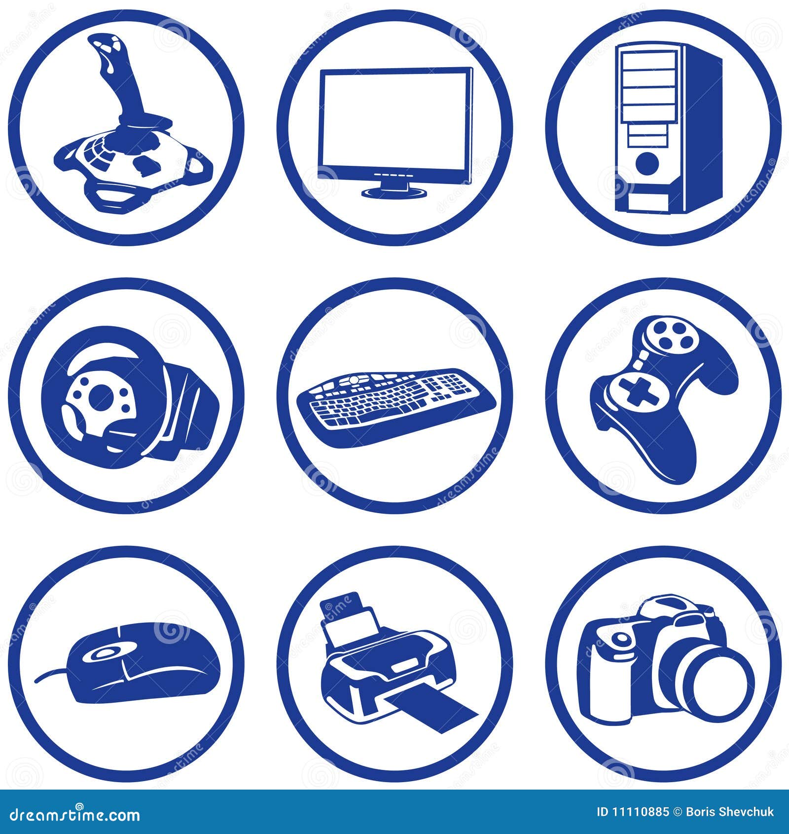 Pictogrammes electronics. stock vector. Illustration of joystick - 11110885