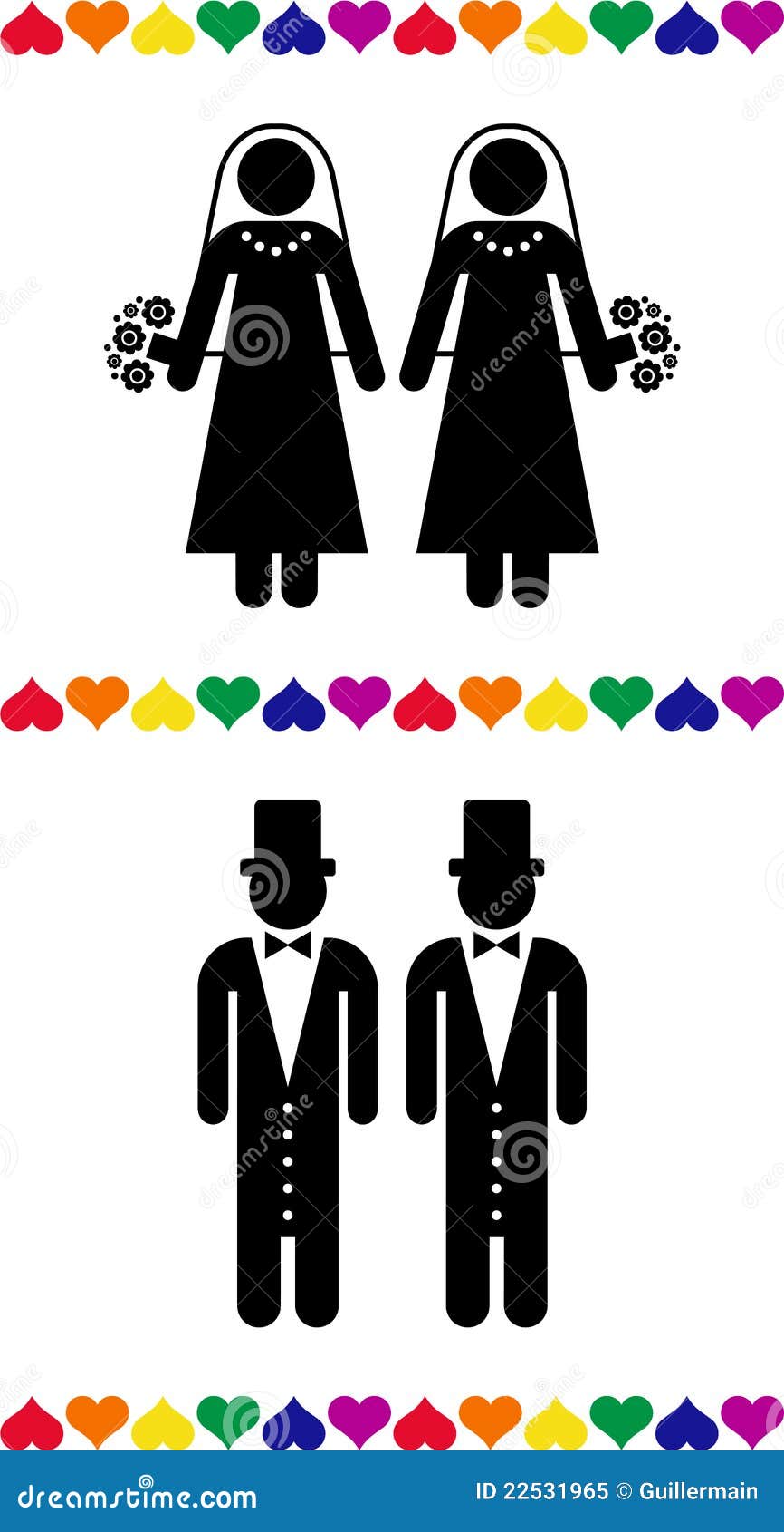 Pictogrammes Homosexuels De Mariage Illustration De Vecteur
