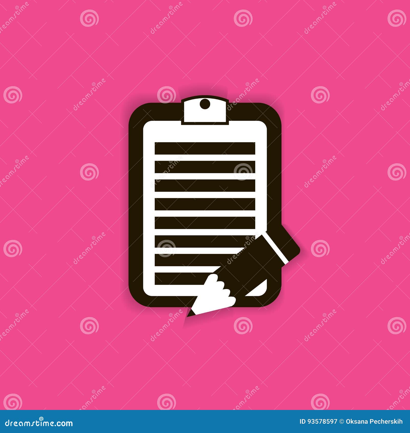 Pictogrampictogram, Agendapictogram Document En Potlood Vector ...