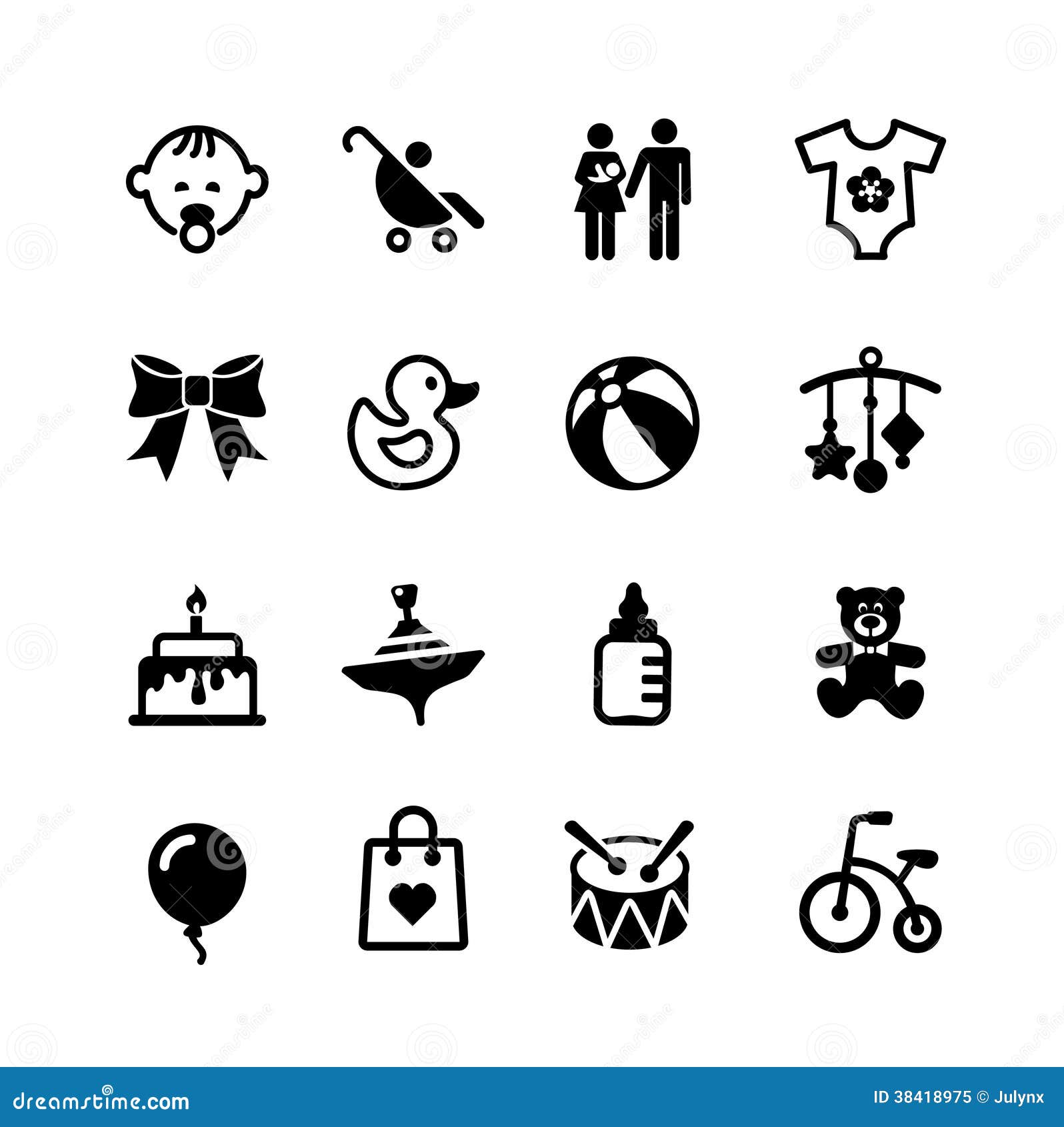 Pictogramreeks. Baby vector illustratie. Illustration of pictogrammen ...