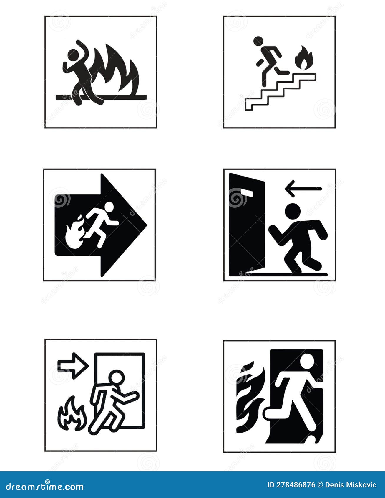 Pictograms Featuring Fire Evacuations. Stock Photography ...