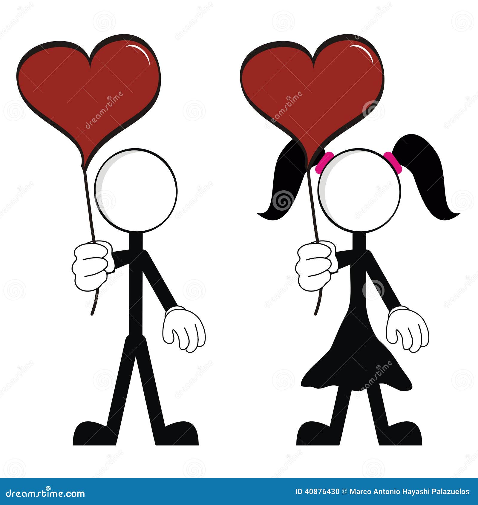 Pictograms Love Stick Man and Girl Stock Vector - Illustration of child ...