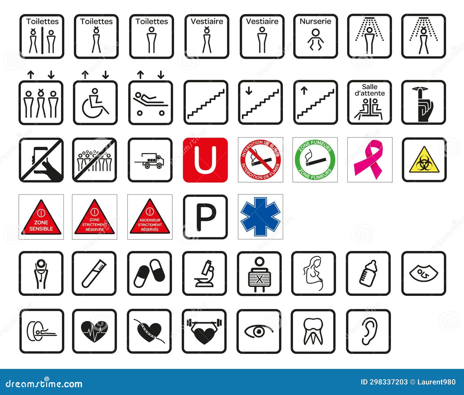 PICTOGRAMS MEDICAL stock vector. Illustration of signalétique - 298337203