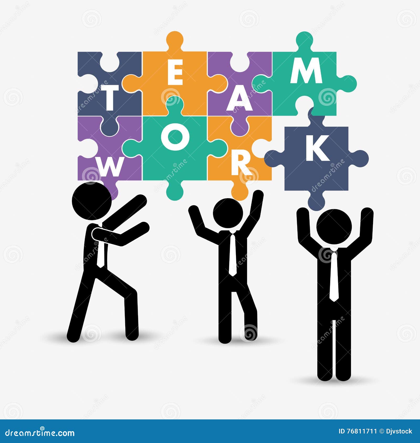 Pictograms Puzzle Teamwork Support Design Stock Vector - Illustration ...