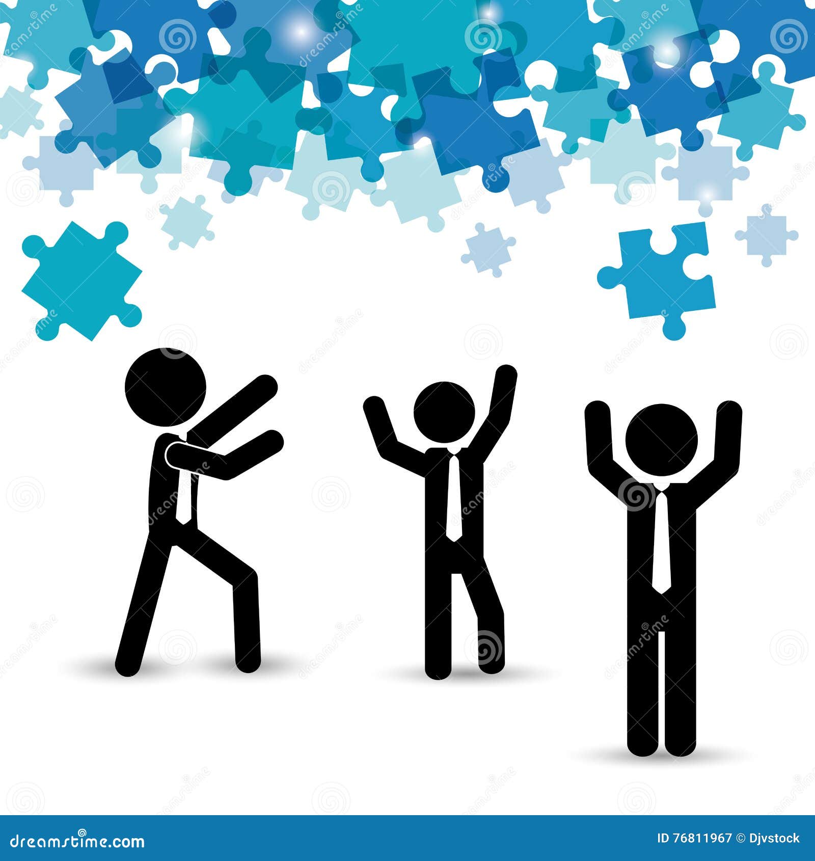 Pictograms Puzzle Teamwork Support Design Stock Vector - Illustration ...