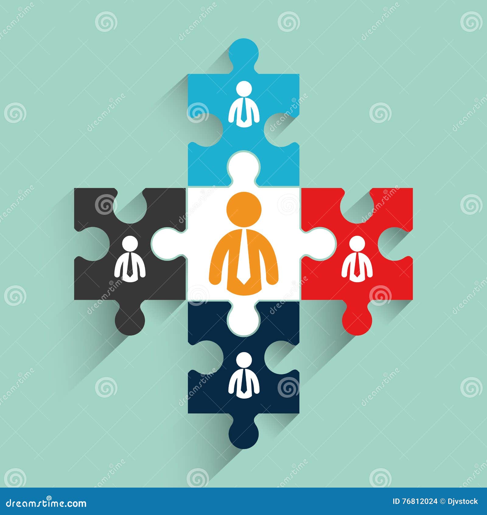 Pictograms Puzzle Teamwork Support Design Stock Vector - Illustration ...