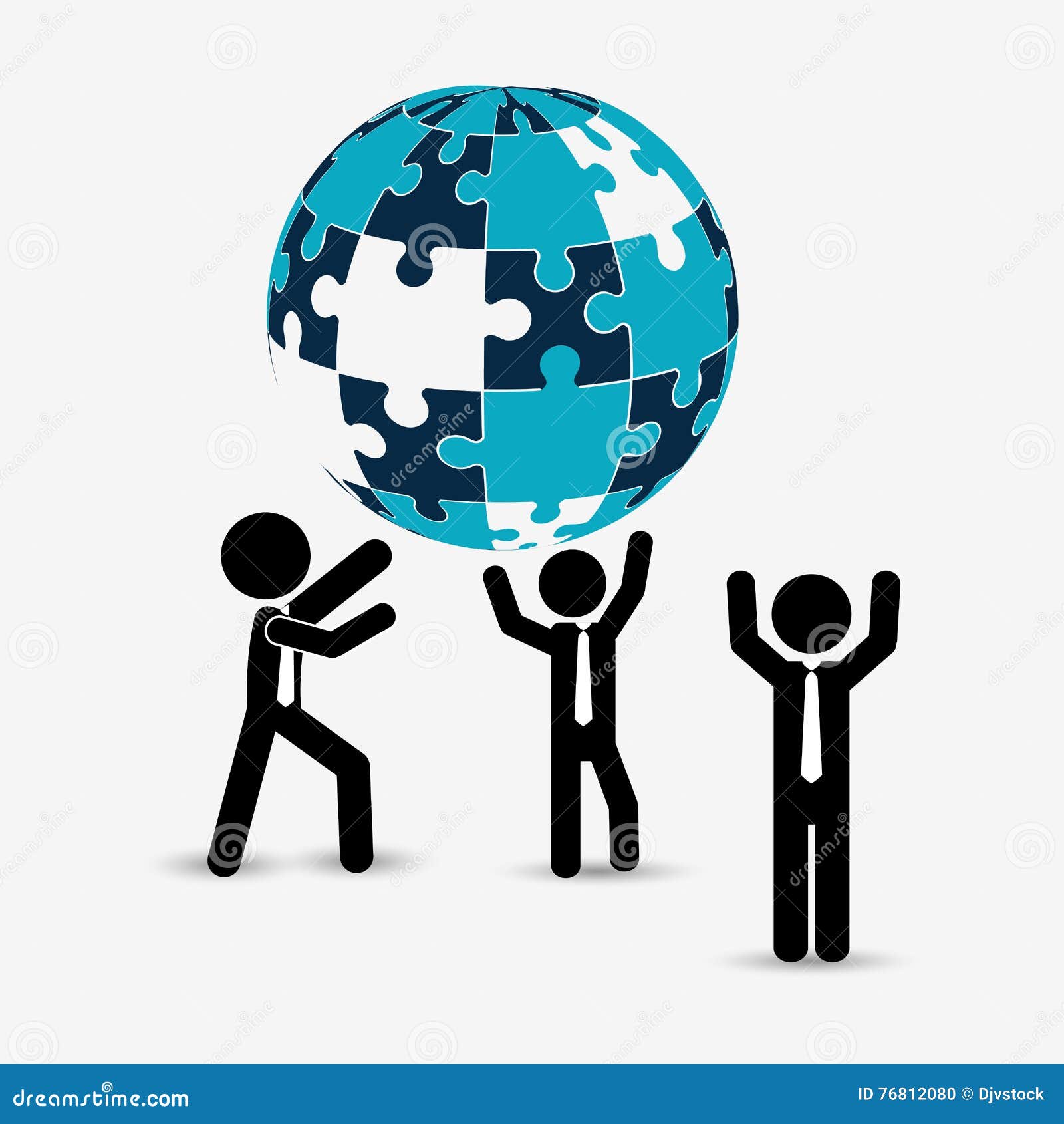 Pictograms Puzzle Teamwork Support Design Stock Vector - Illustration ...