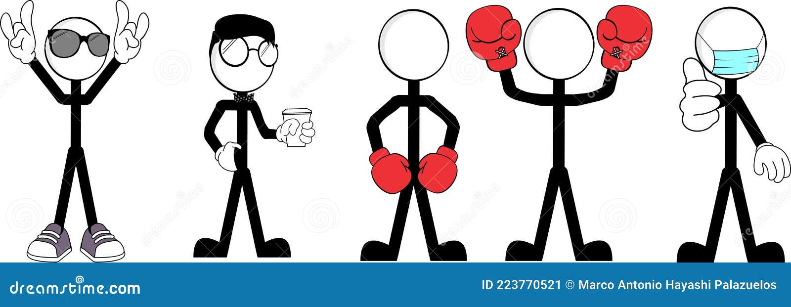 Set Of Pictograms, Stick Figure People In Strange Different Poses ...