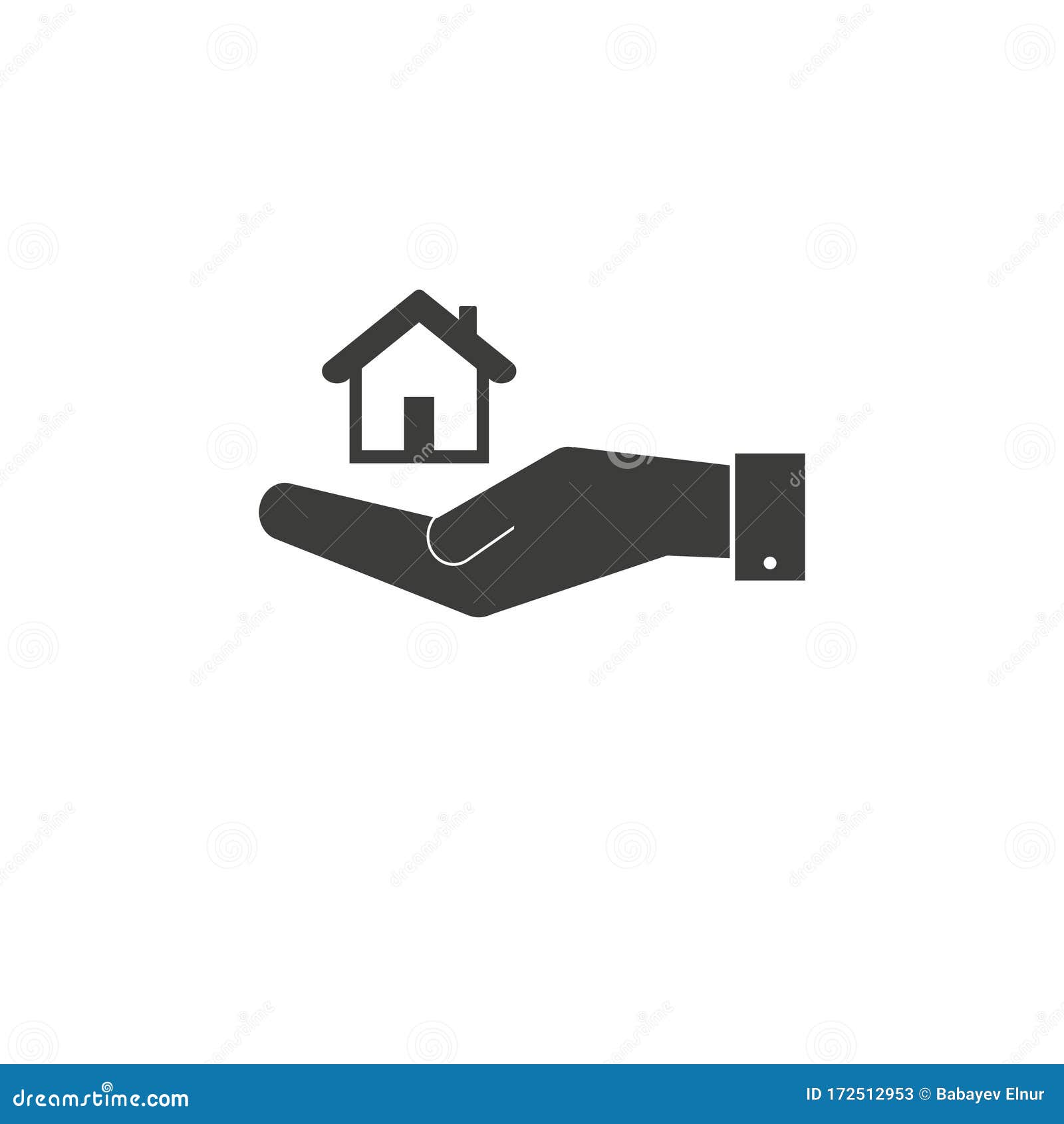 Pictograph of House in Hand. Vector Icon 10 EPS Stock Illustration ...