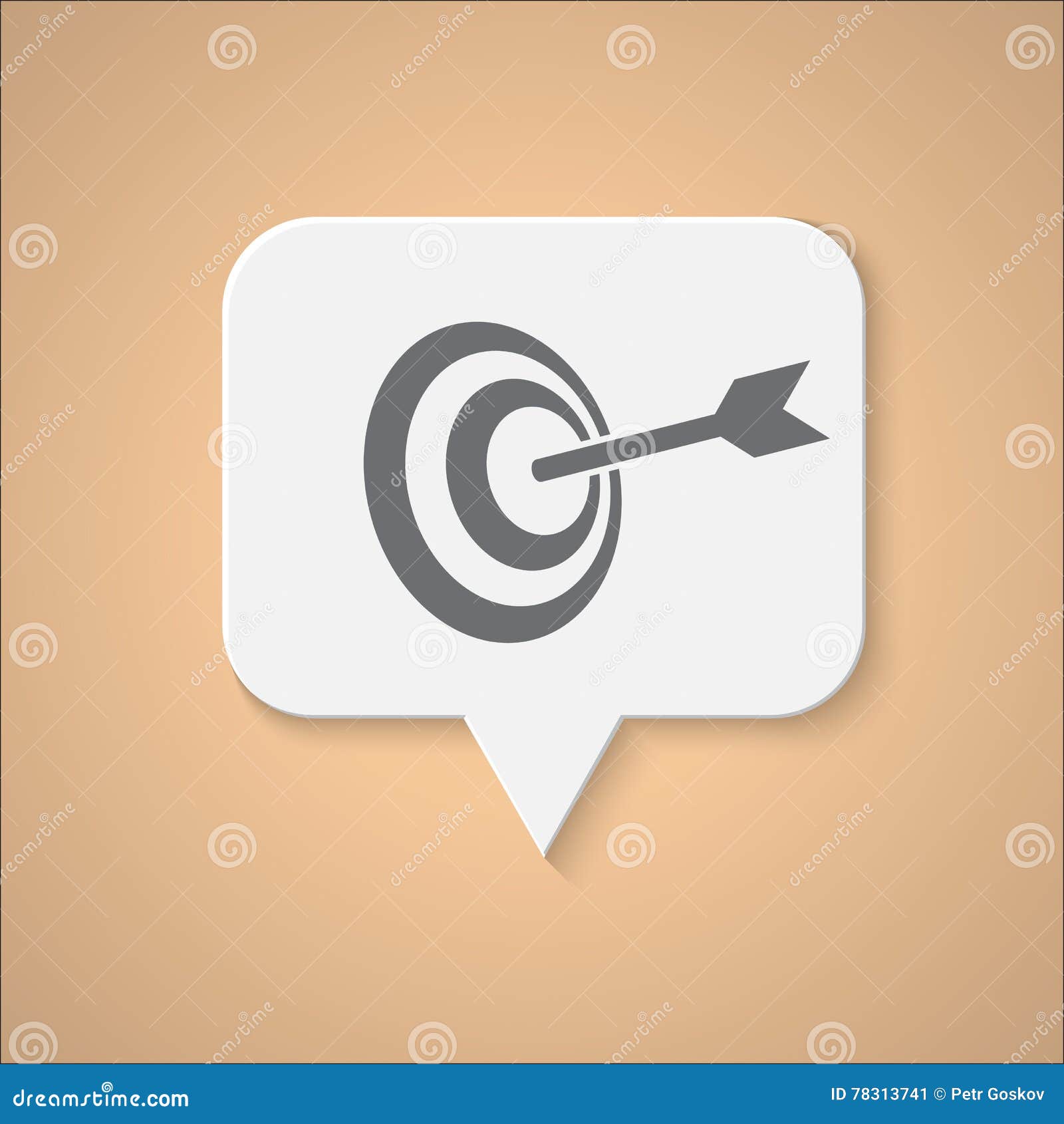 Pictograph of target. stock vector. Illustration of shadow - 78313741