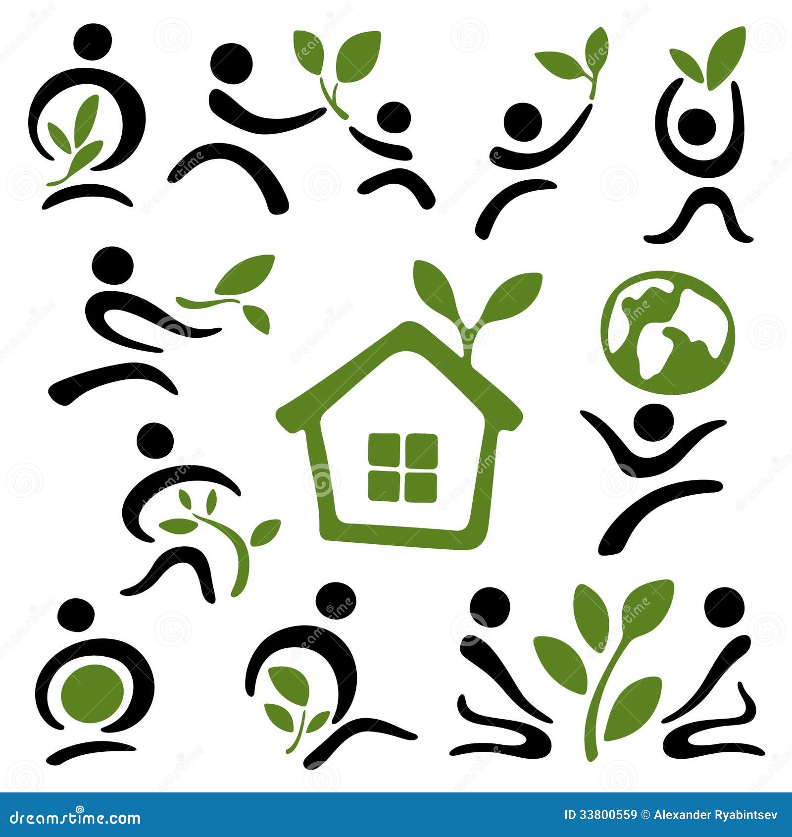 A Pictographic Image of a Green Family Stock Illustration ...