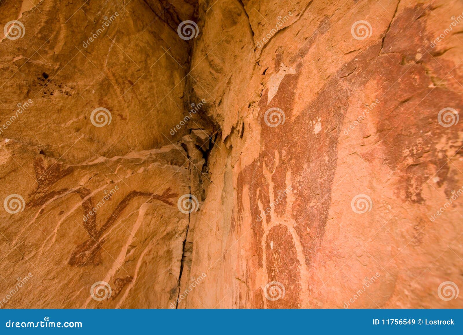 Pictographs of Snake Gulch stock image. Image of gulch - 11756549