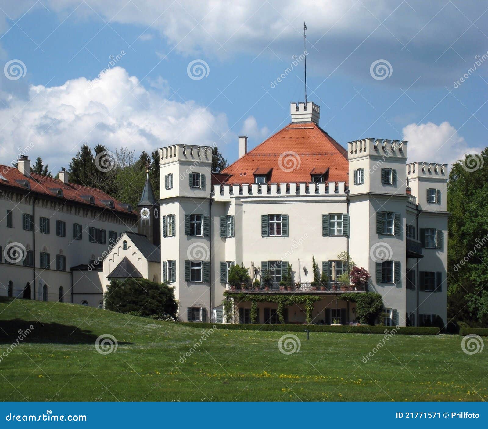 Pictorial Schloss Possenhofen Stock Image - Image of built, castle ...