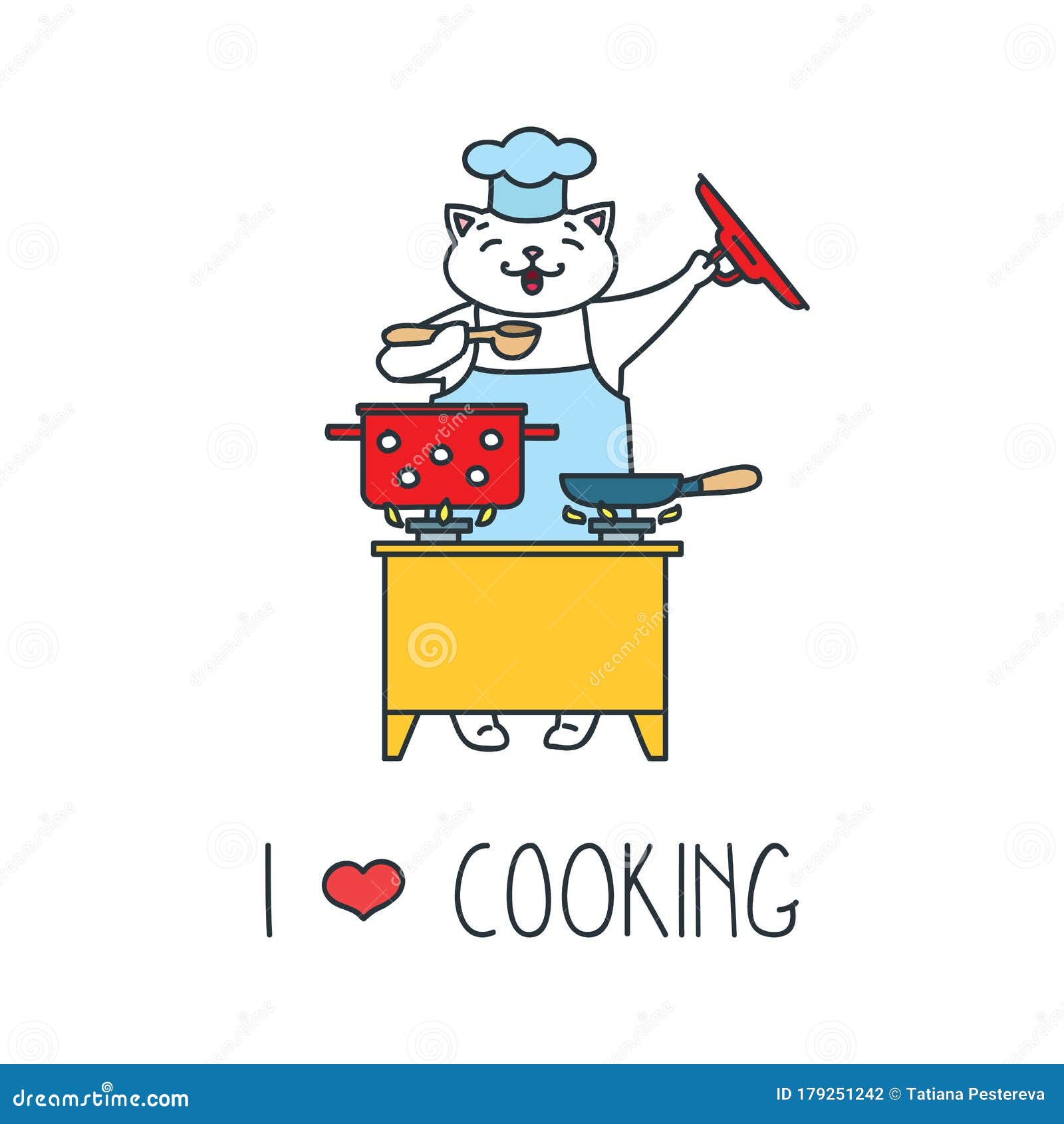 I love cooking stock vector. Illustration of household - 179251242