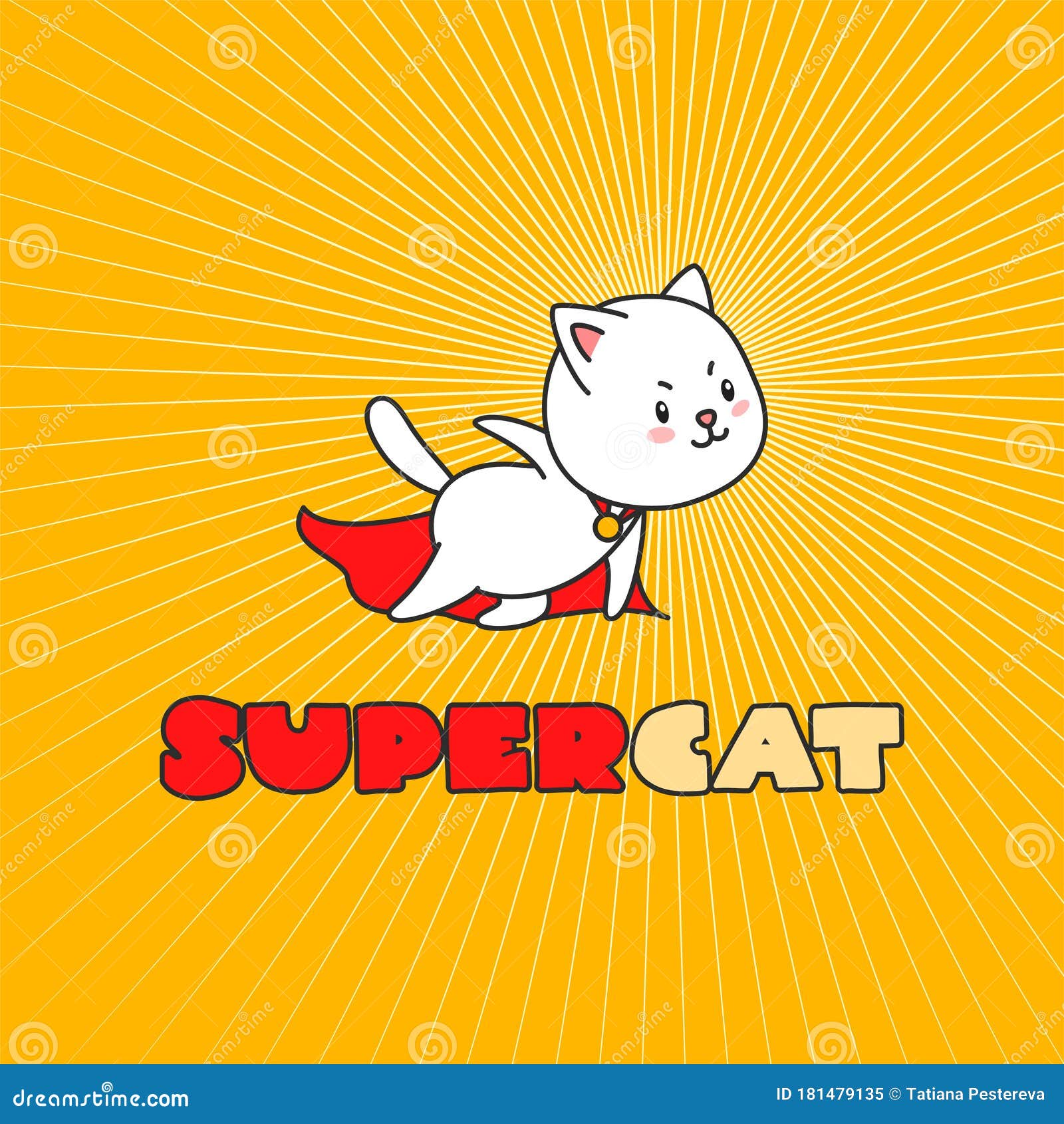 Super cat stock vector. Illustration of inspiration - 181479135