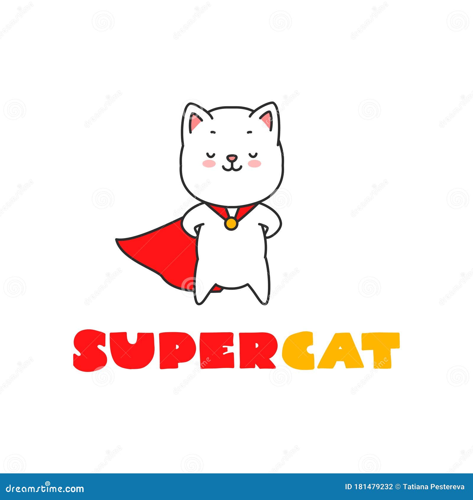 Super cat stock vector. Illustration of anime, inspiration - 181479232