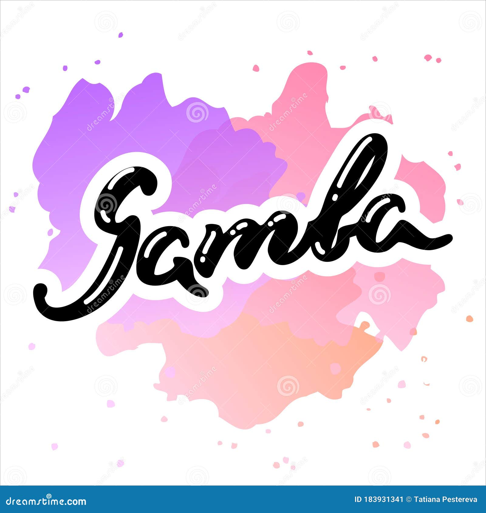 Samba Pink Lettering On A Woman Silhouette Vector Illustration ...