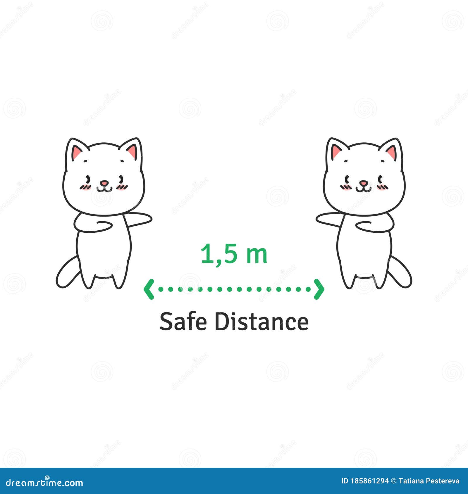 Safe Distance stock vector. Illustration of distance - 185861294