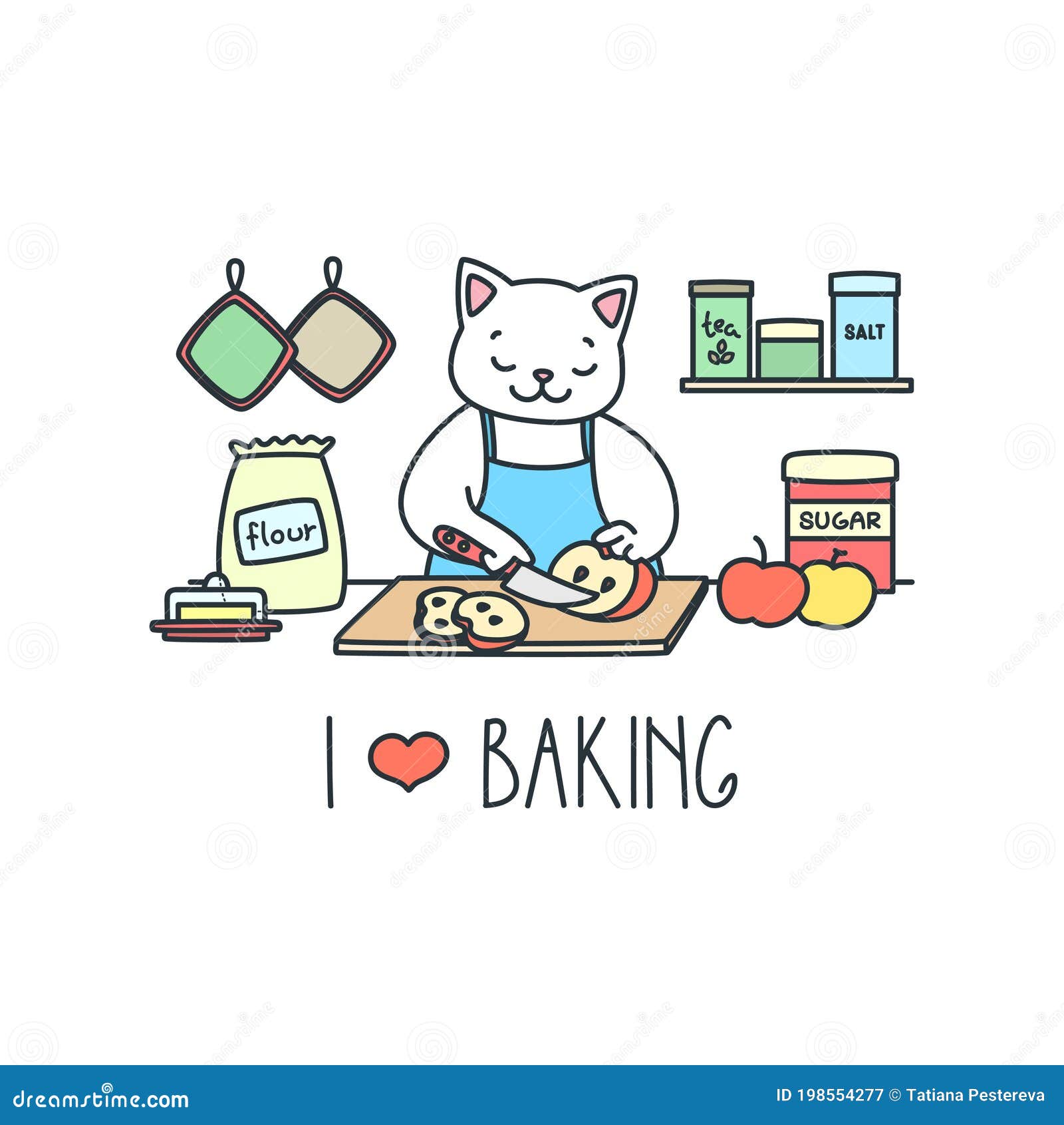 I love baking stock illustration. Illustration of funny - 198554277