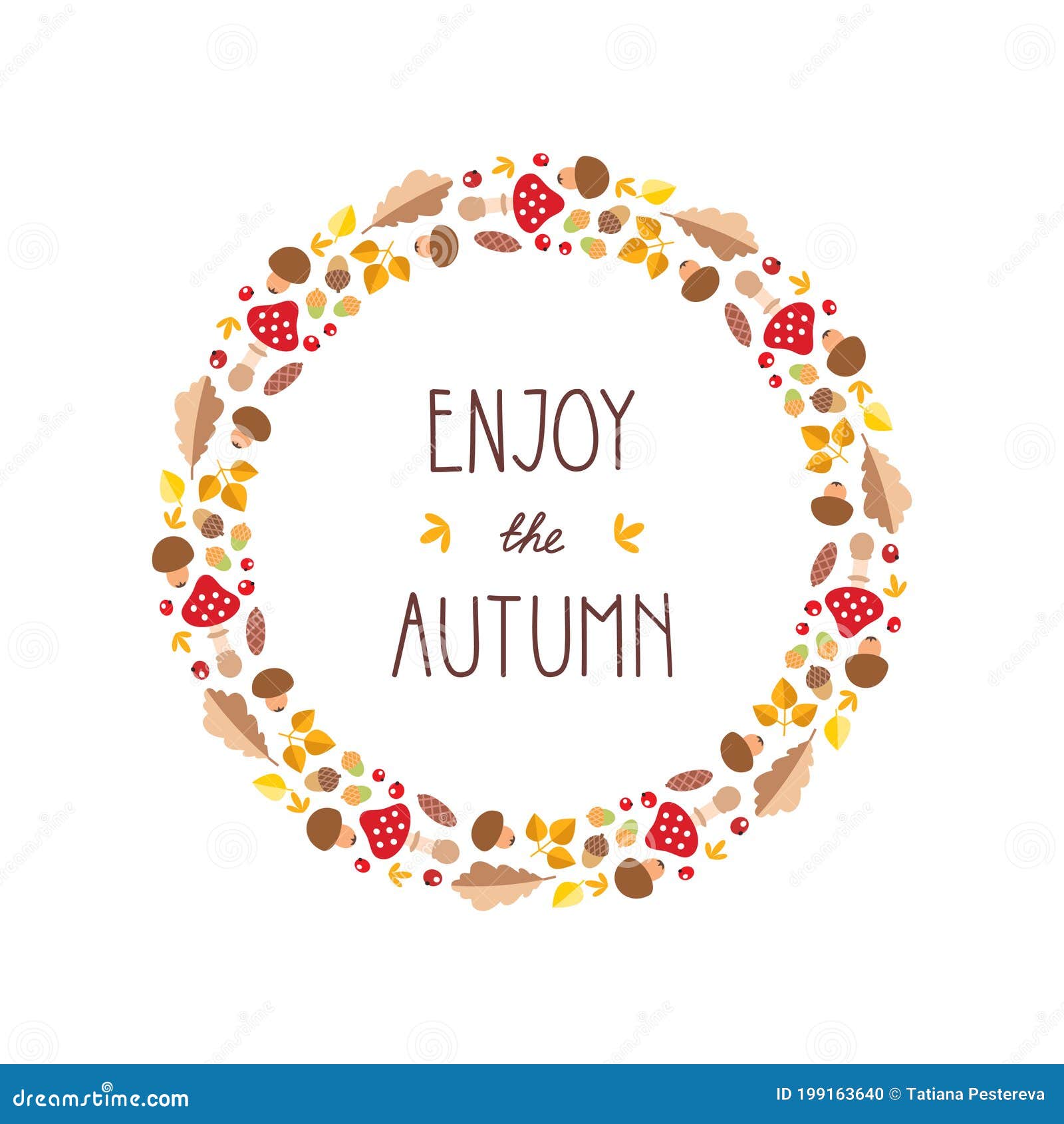 Enjoy the Autumn stock vector. Illustration of floral - 199163640