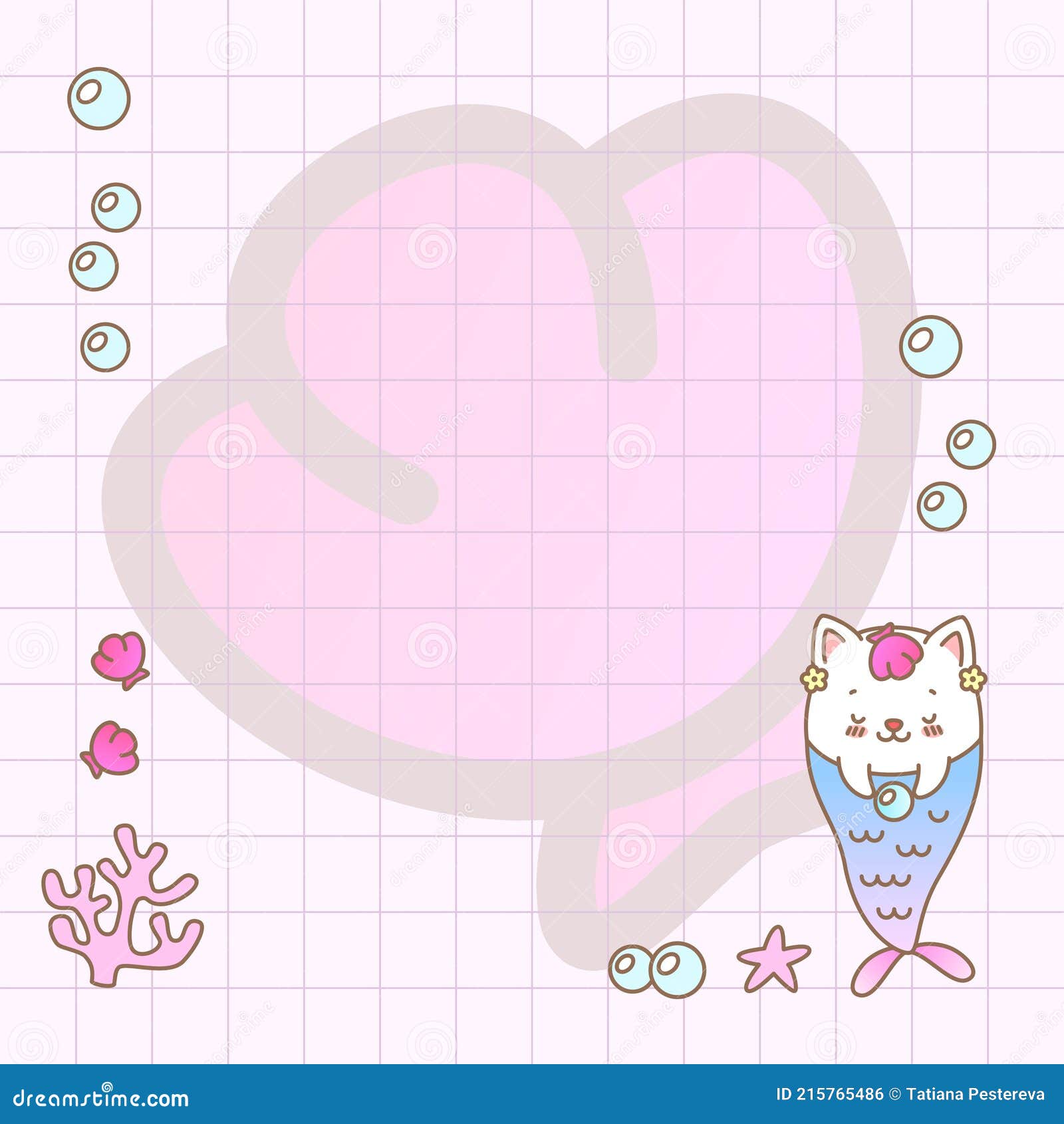 Kawaii Notebook Page Template Stock Vector - Illustration of backdrop ...