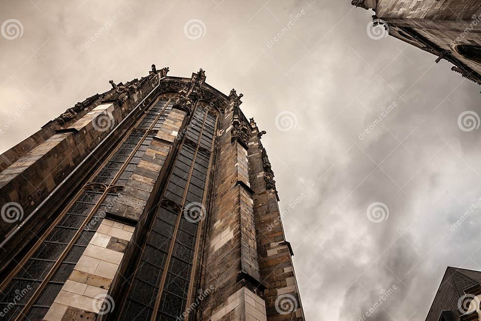 Panorama of Aachen Cathedral Seen from Below. Aachen Cathedral, or ... Panorama of Aachen Cathedral Seen from Below. Aachen Cathedral, or ...