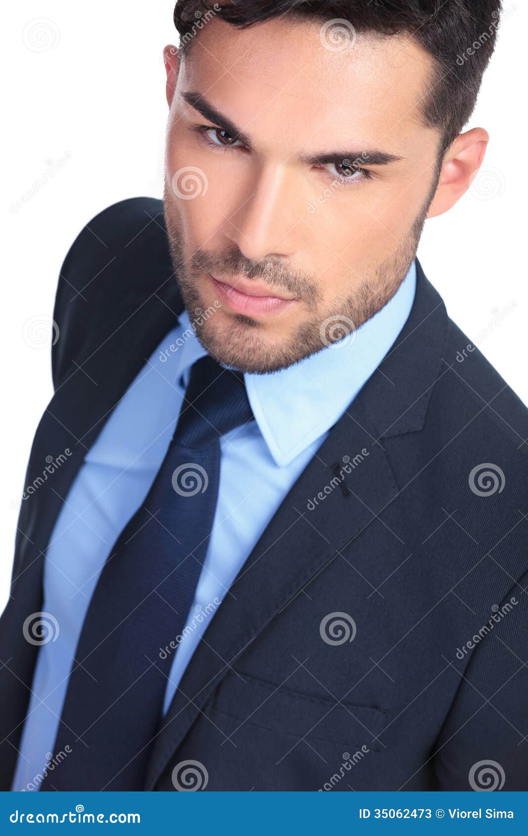 Picture from Above of a Young Serious Business Man Stock Image - Image ...