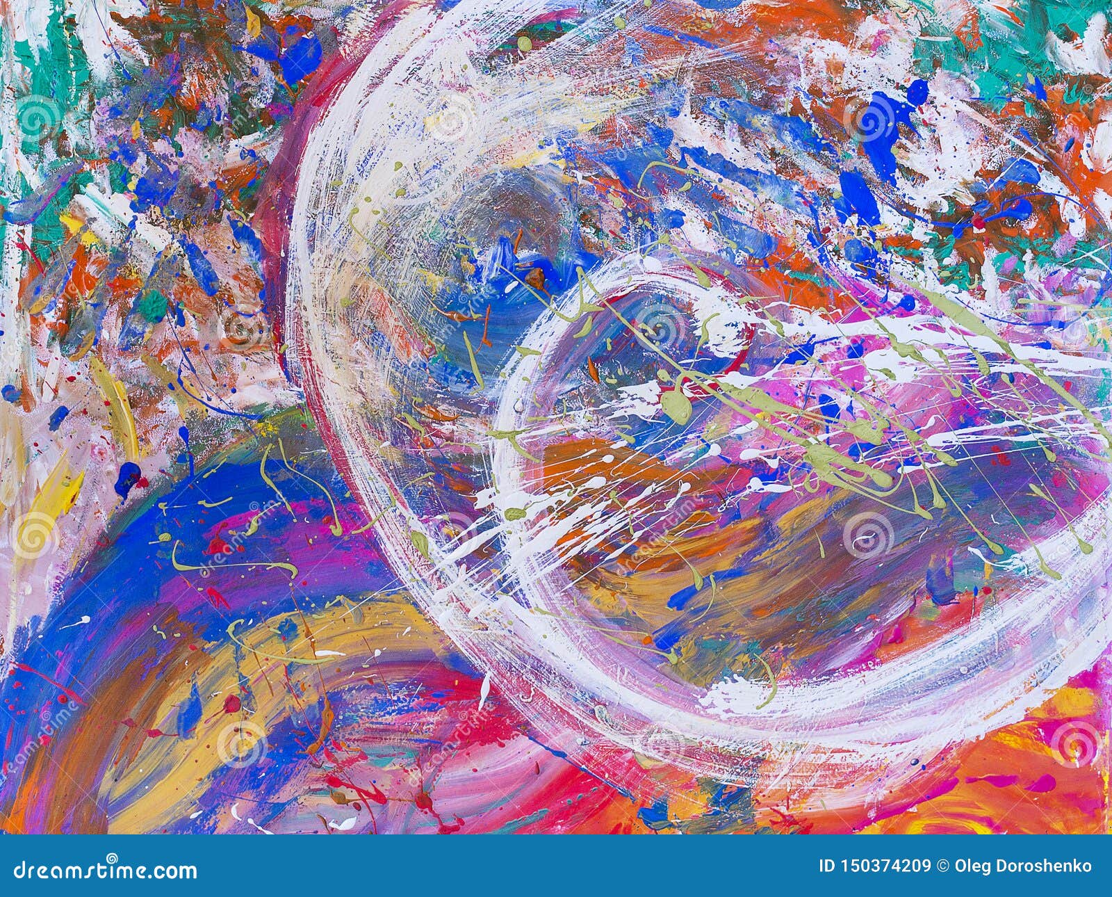 Picture, Abstract Painted Canvas As Multicolor Background Stock ...