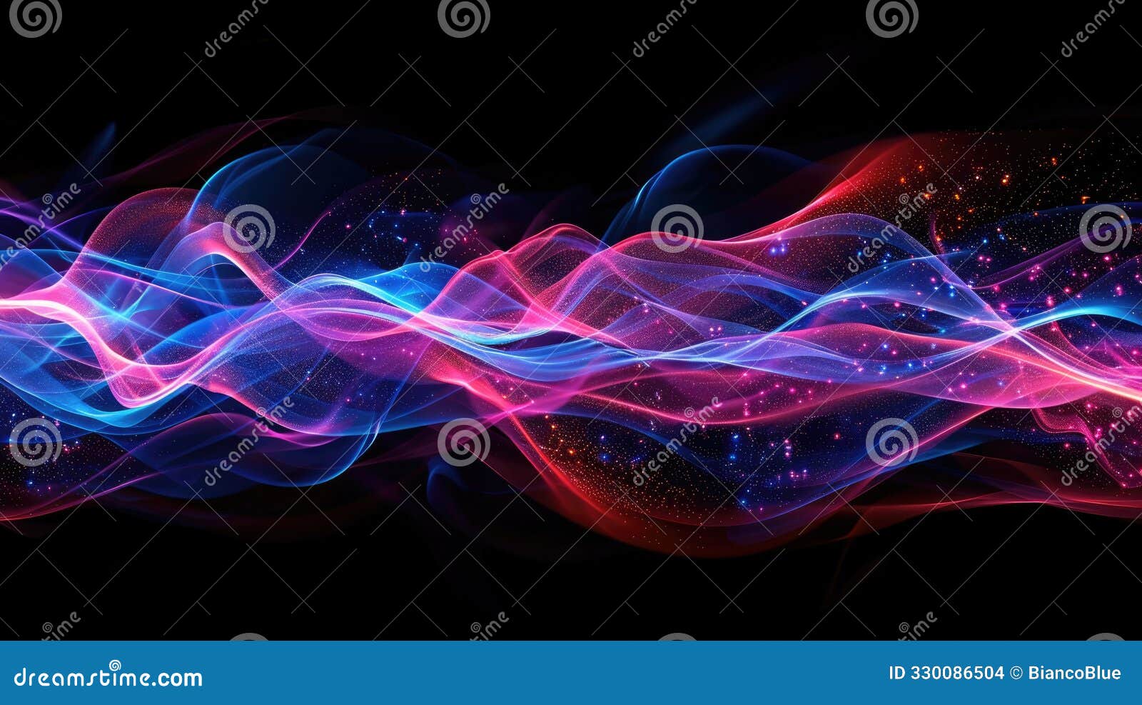 Picture of Abstract Sparkling Red and Blue Line Light Striking in Space ...