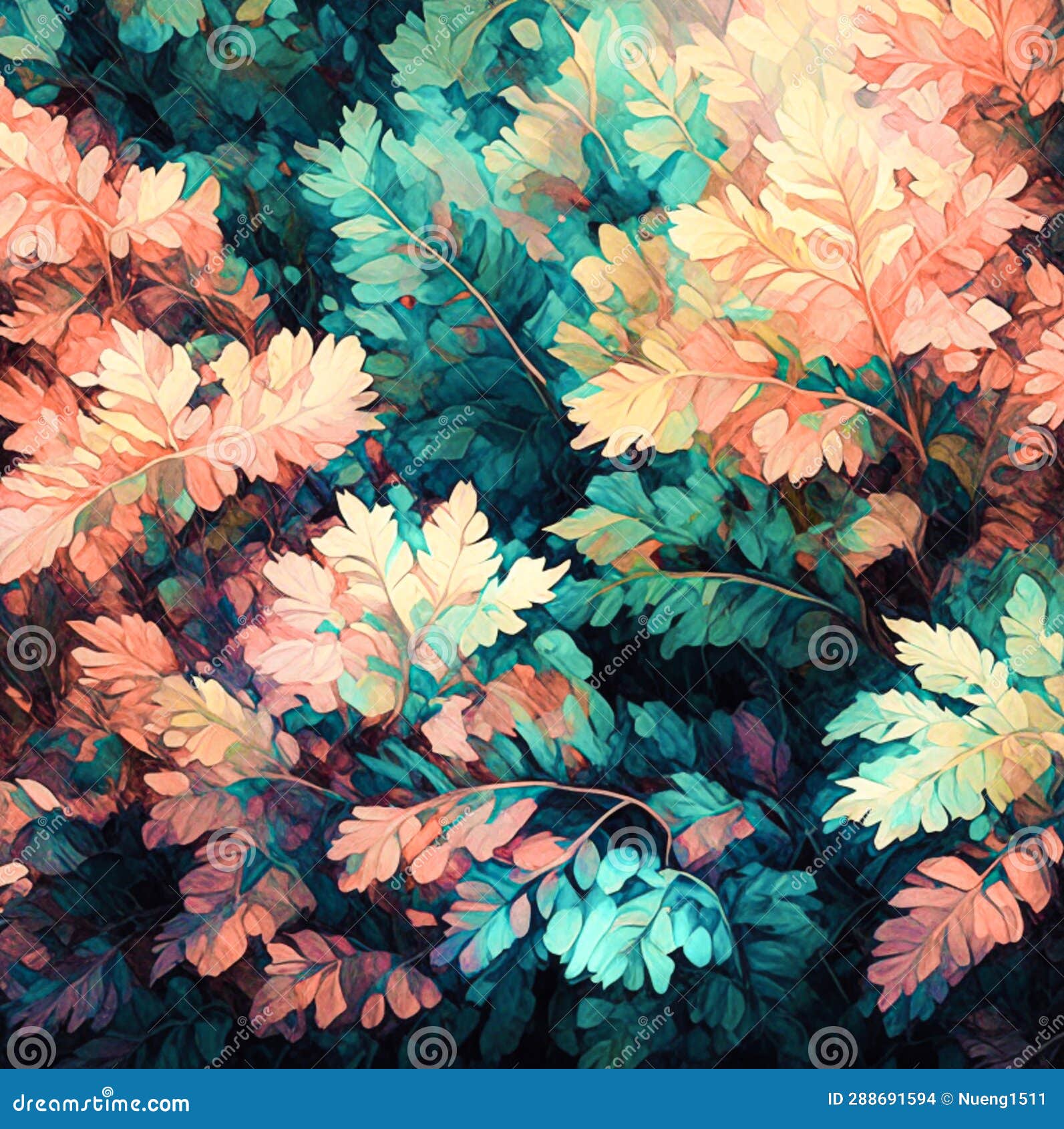 Abstract Vintage Arts Leafs Pattern Wallpaper Background Stock ...