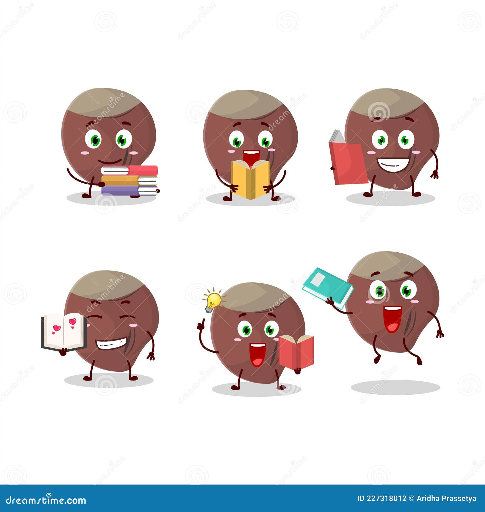 A Picture of Acorn Cartoon Character Concept Reading an Amusing Book ...