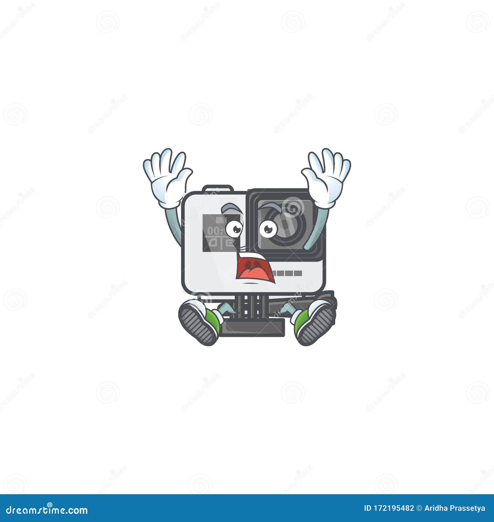 A Picture of Action Camera Cartoon Design with Shocking Gesture Stock ...