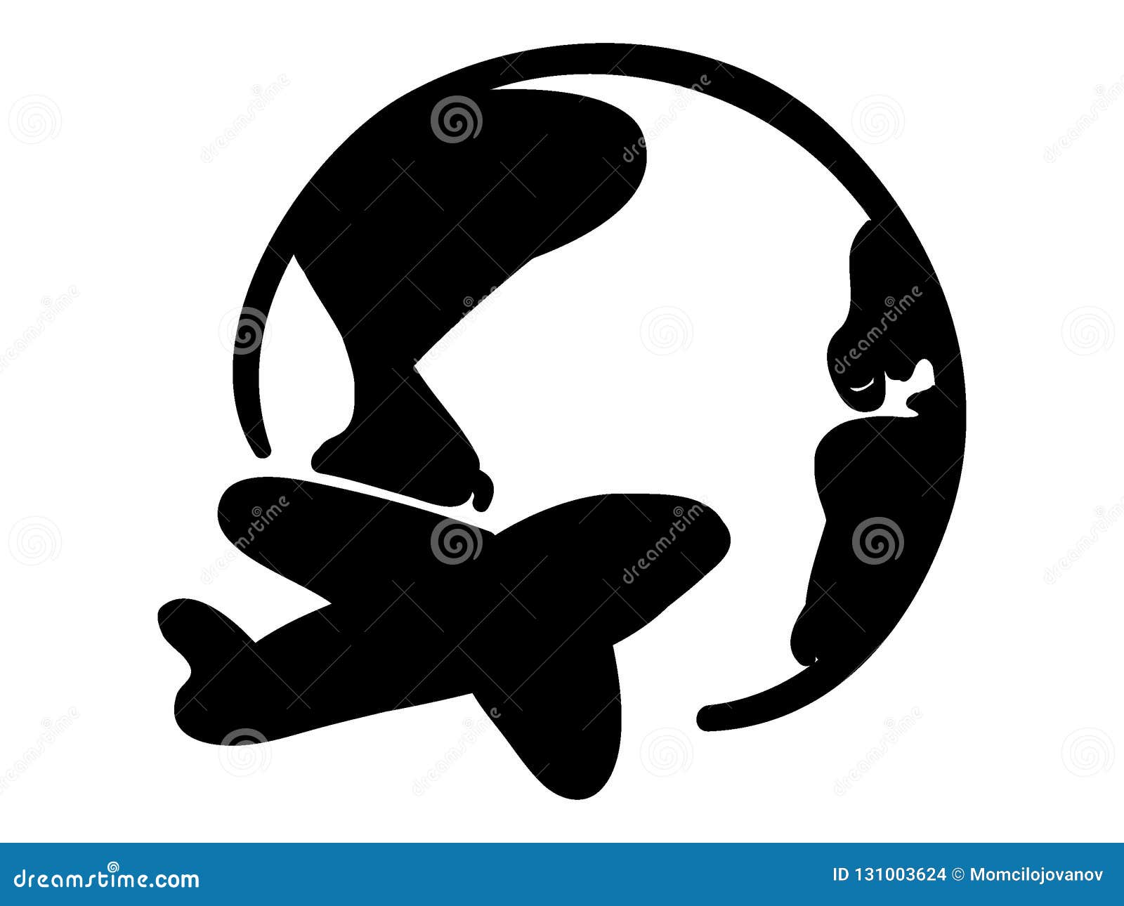 Picture of an Airplane Circling Around the Globe Stock Vector ...