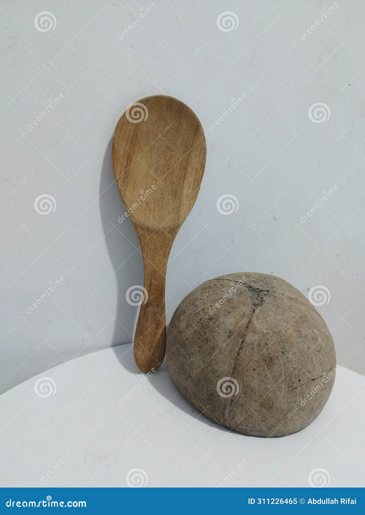 A Picture of an Ancient Ladle and an Ancient Rice Measuring Shell on a ...