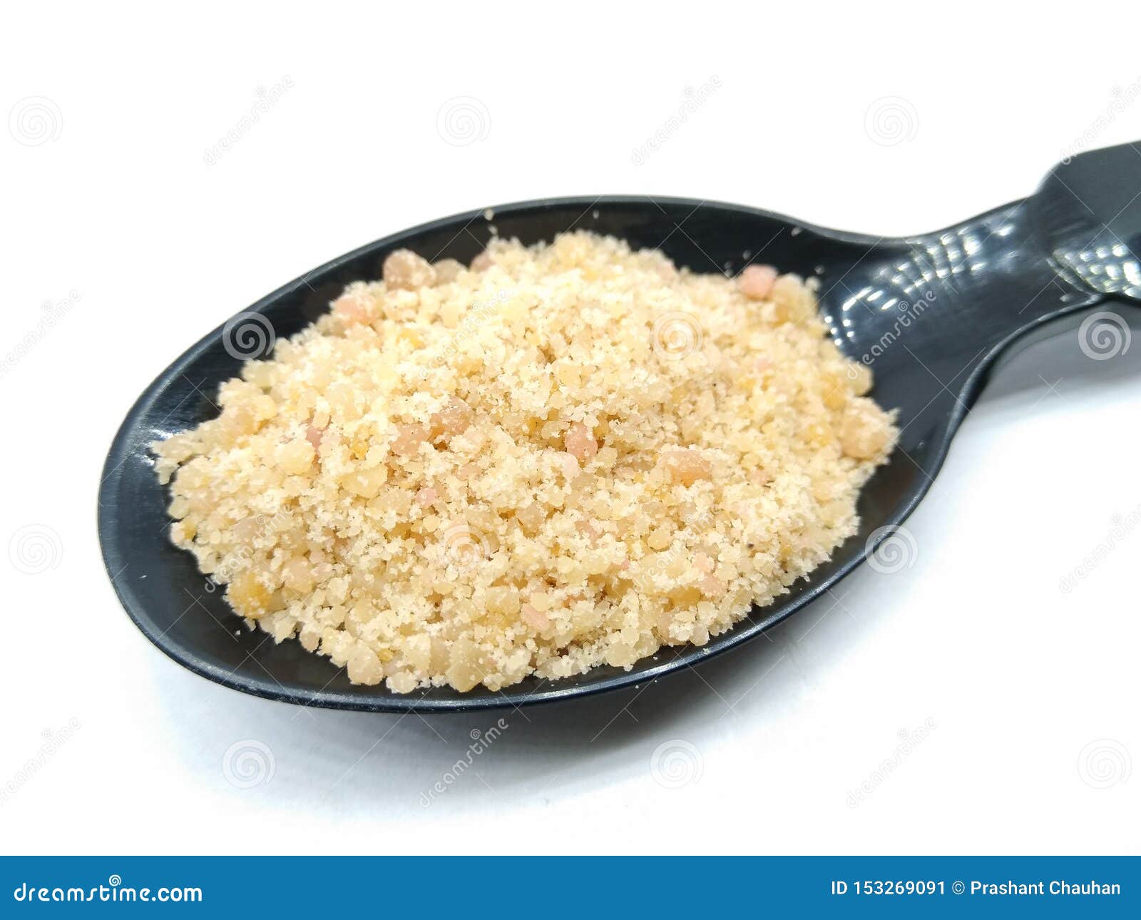 A Picture of Asafoetida Powder on Black Spoon, Stock Image - Image of ...