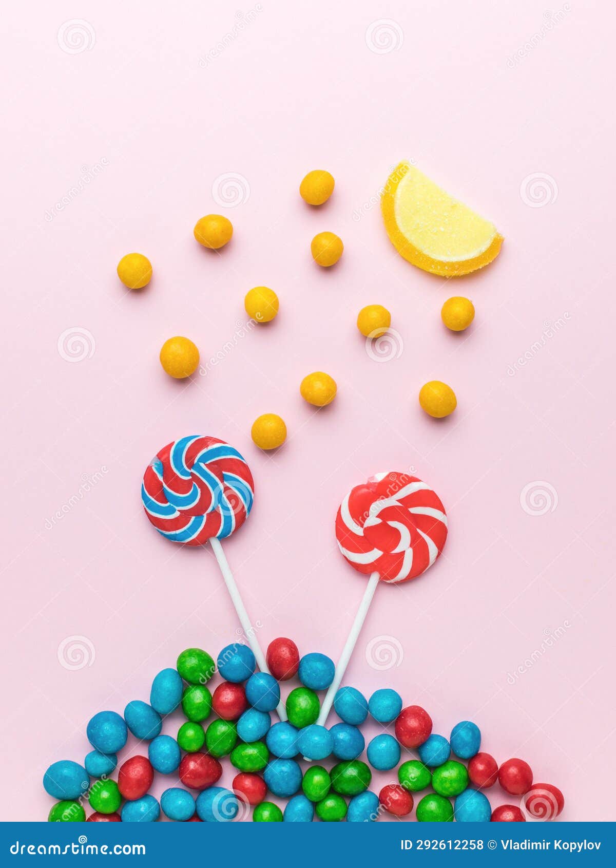 A Picture Assembled from Sweets on a Pink Background. the Concept of ...
