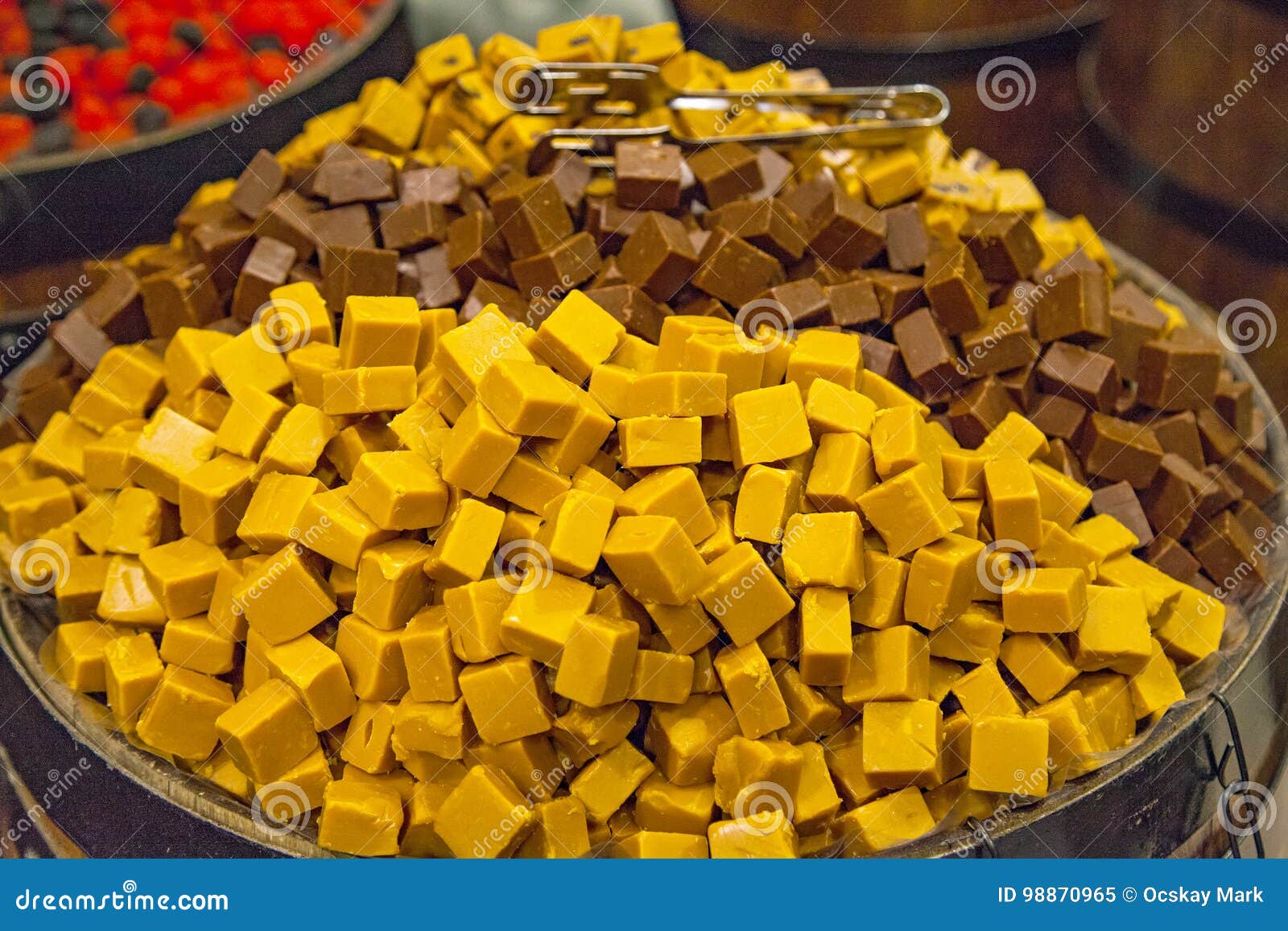 Assorted Caramel Bars in Candy Store Stock Image - Image of cake ...