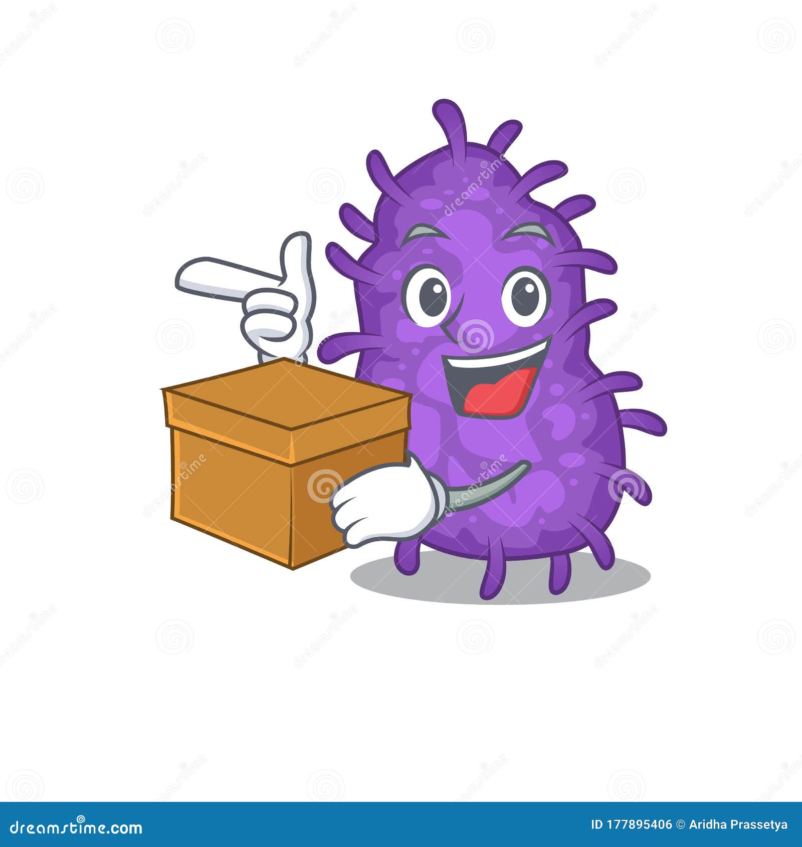 An Picture of Bacteria Bacilli Cartoon Design Concept Holding a Box ...